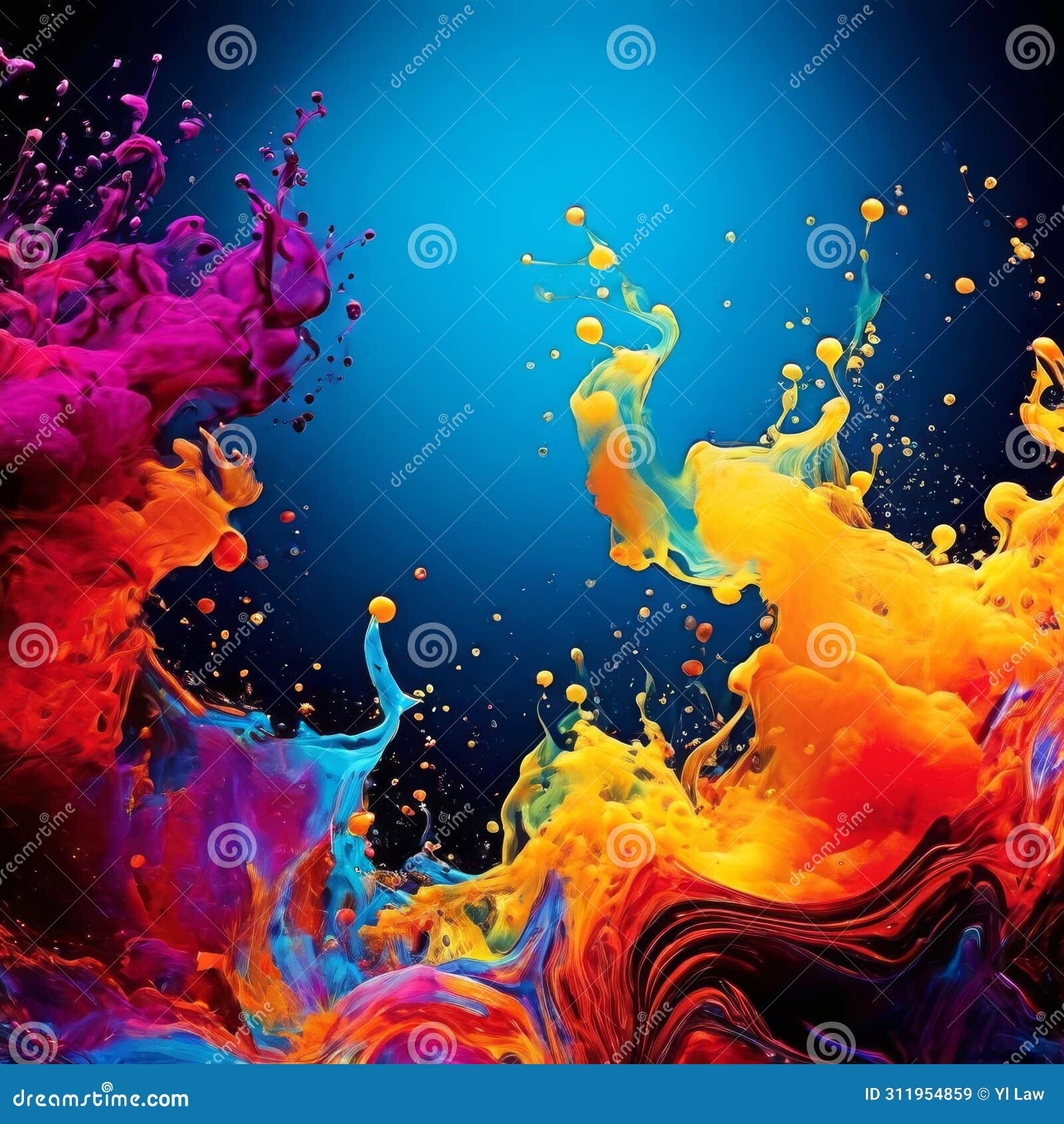 Masterpiece of Swirling Colors on Turbulent Flow Stock Illustration ...