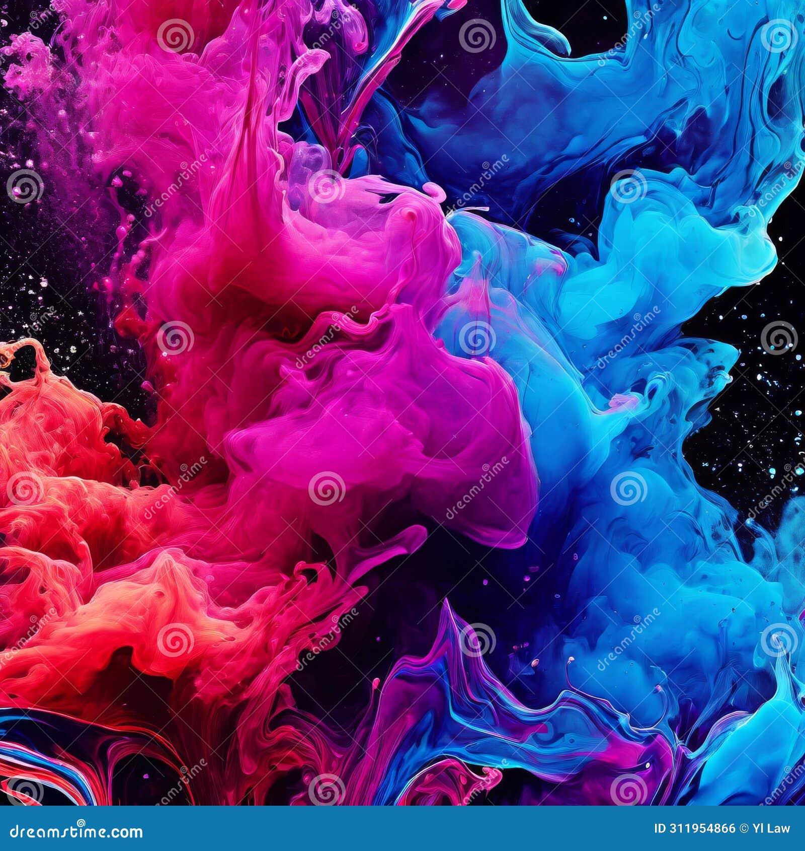 Masterpiece of Swirling Colors on Turbulent Flow Stock Illustration ...