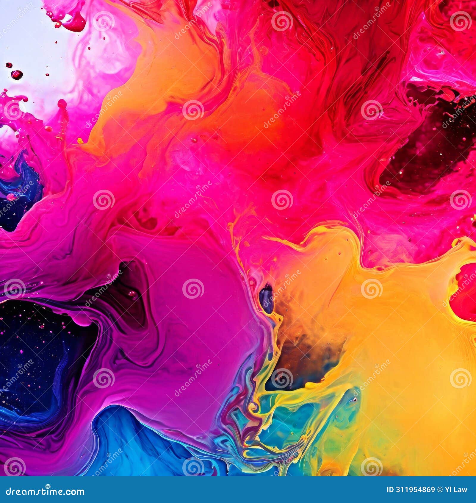 Masterpiece of Swirling Colors on Turbulent Flow Stock Illustration ...