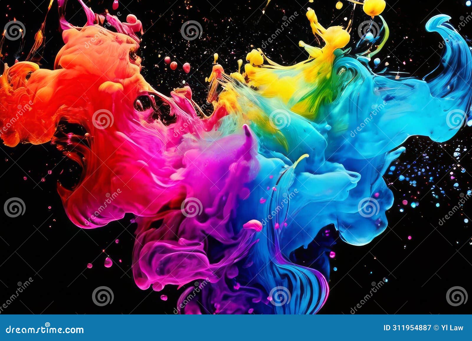 Masterpiece of Swirling Colors on Turbulent Flow Stock Illustration ...