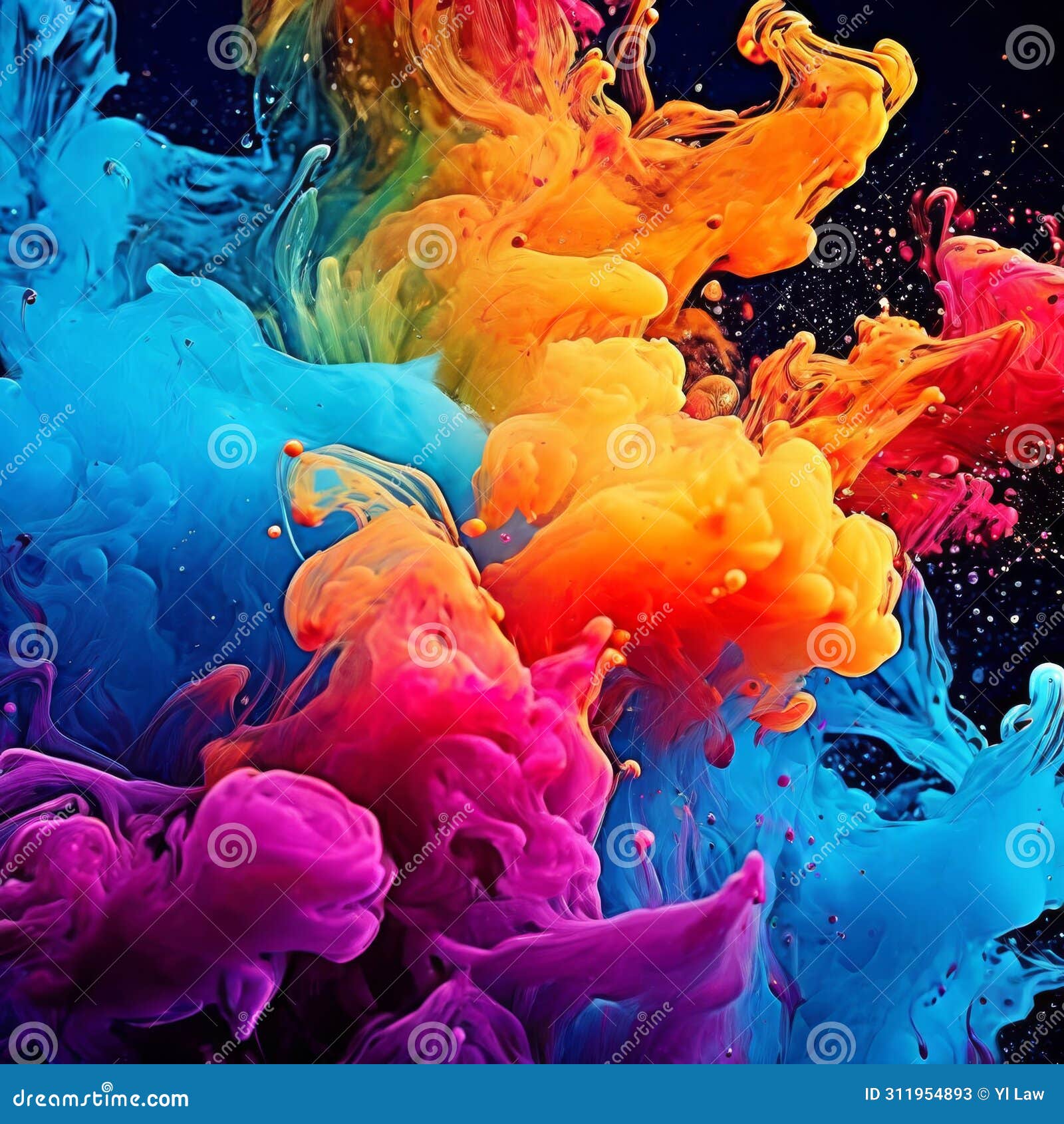 Masterpiece of Swirling Colors on Turbulent Flow Stock Illustration ...