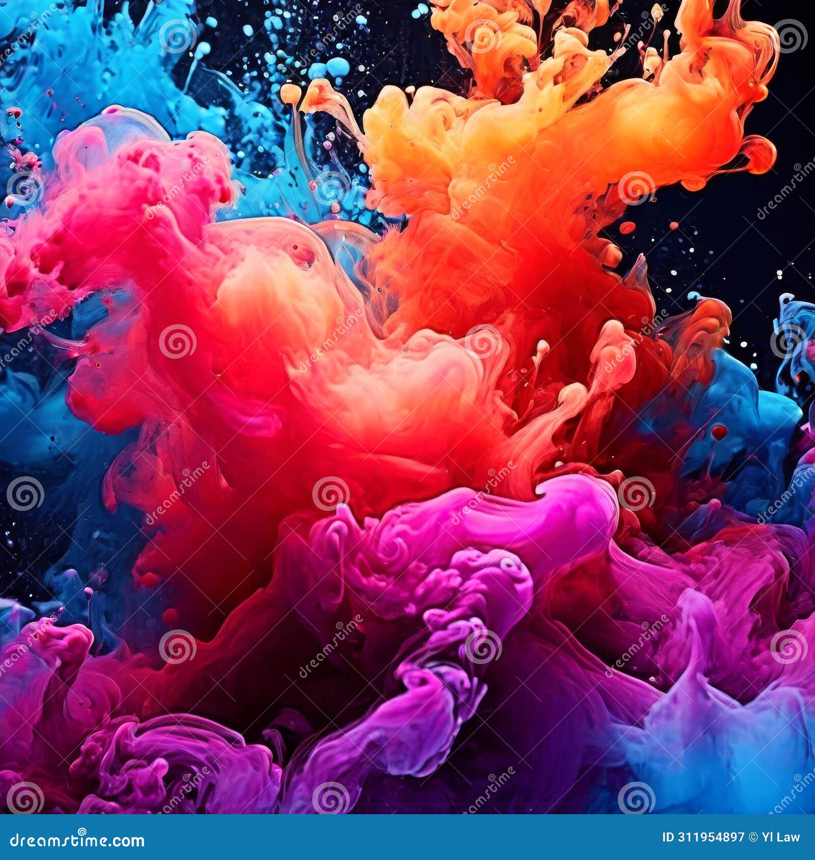 Masterpiece of Swirling Colors on Turbulent Flow Stock Illustration ...