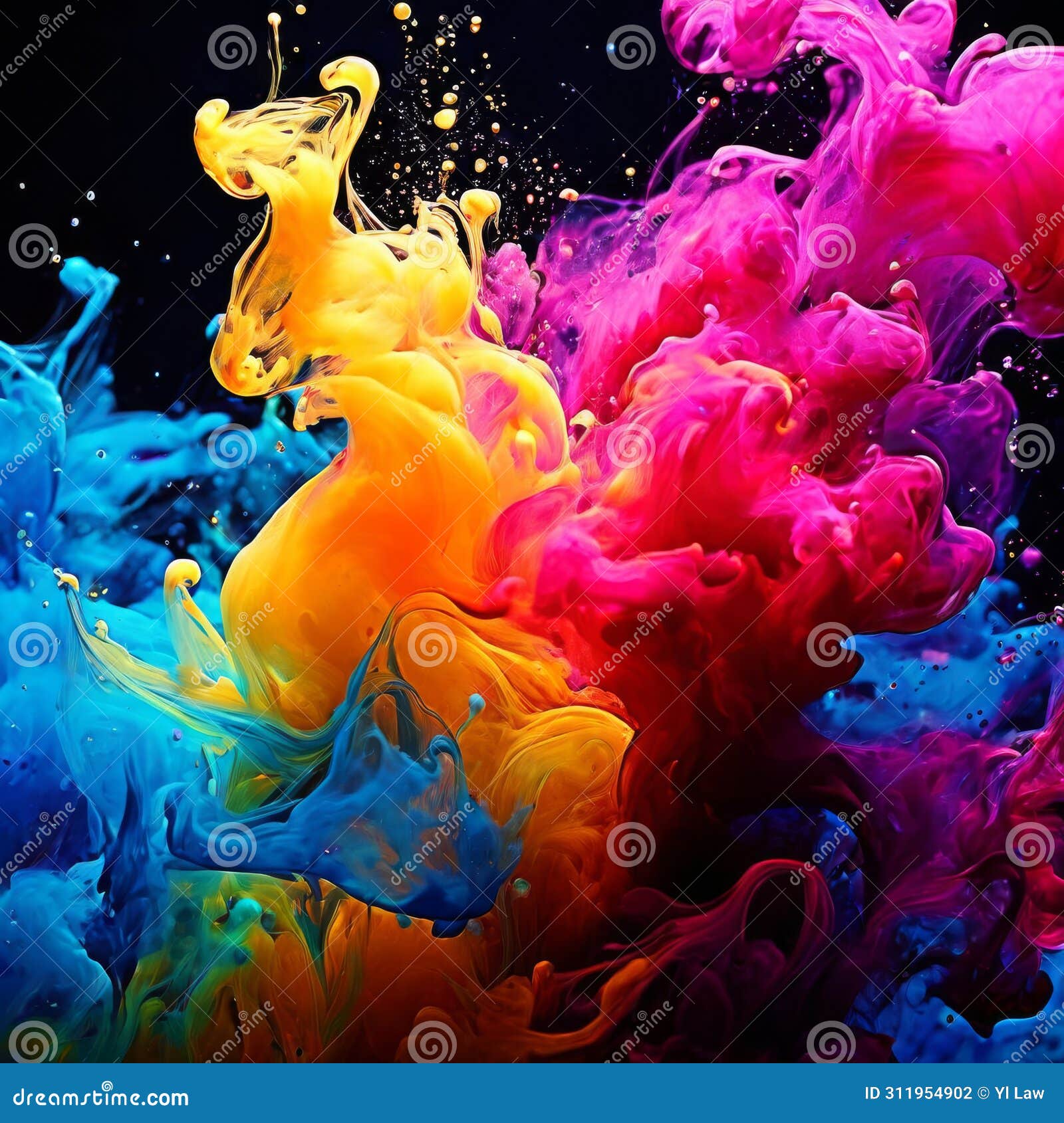 Masterpiece of Swirling Colors on Turbulent Flow Stock Illustration ...