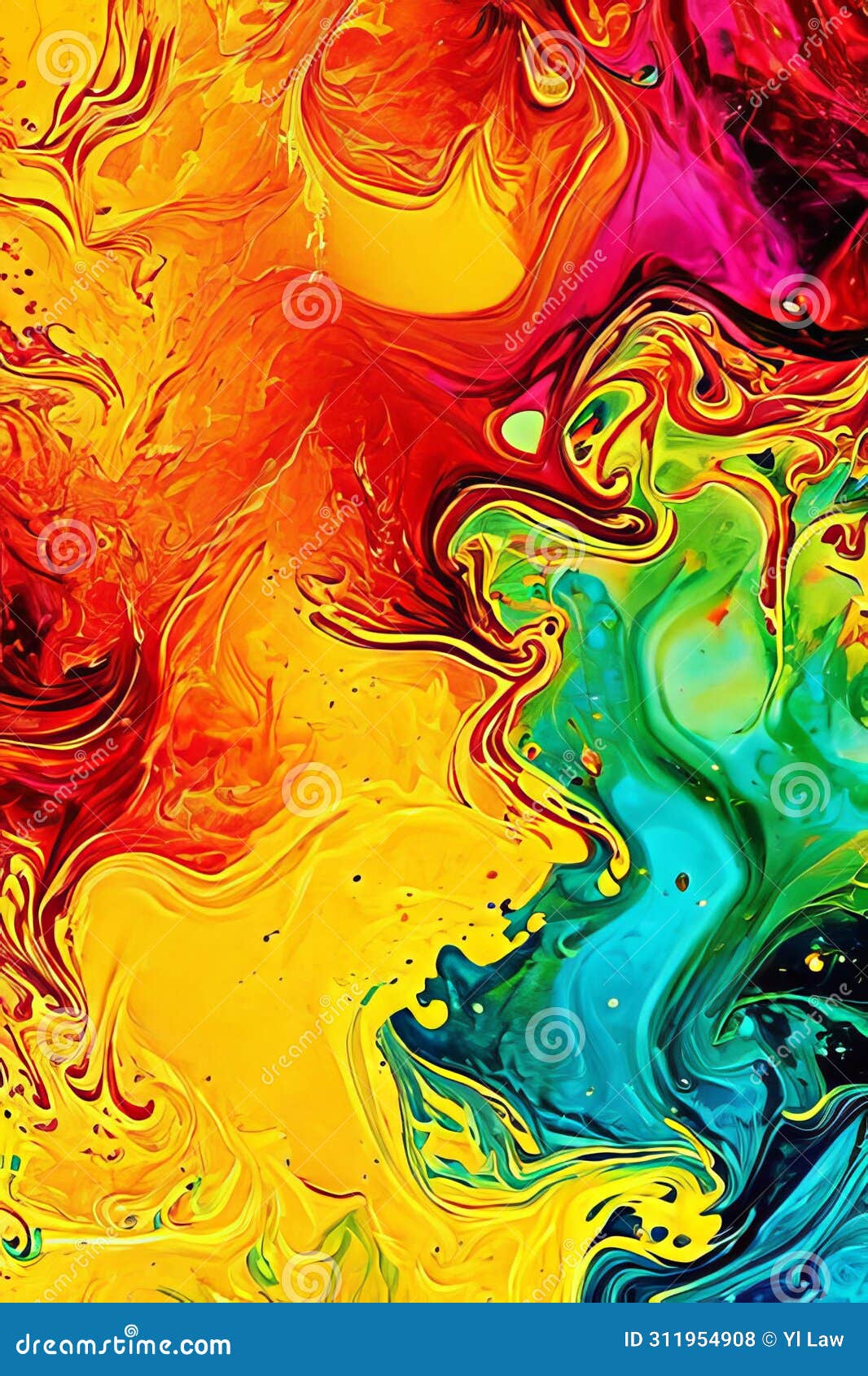 Masterpiece of Swirling Colors on Turbulent Flow Stock Illustration ...