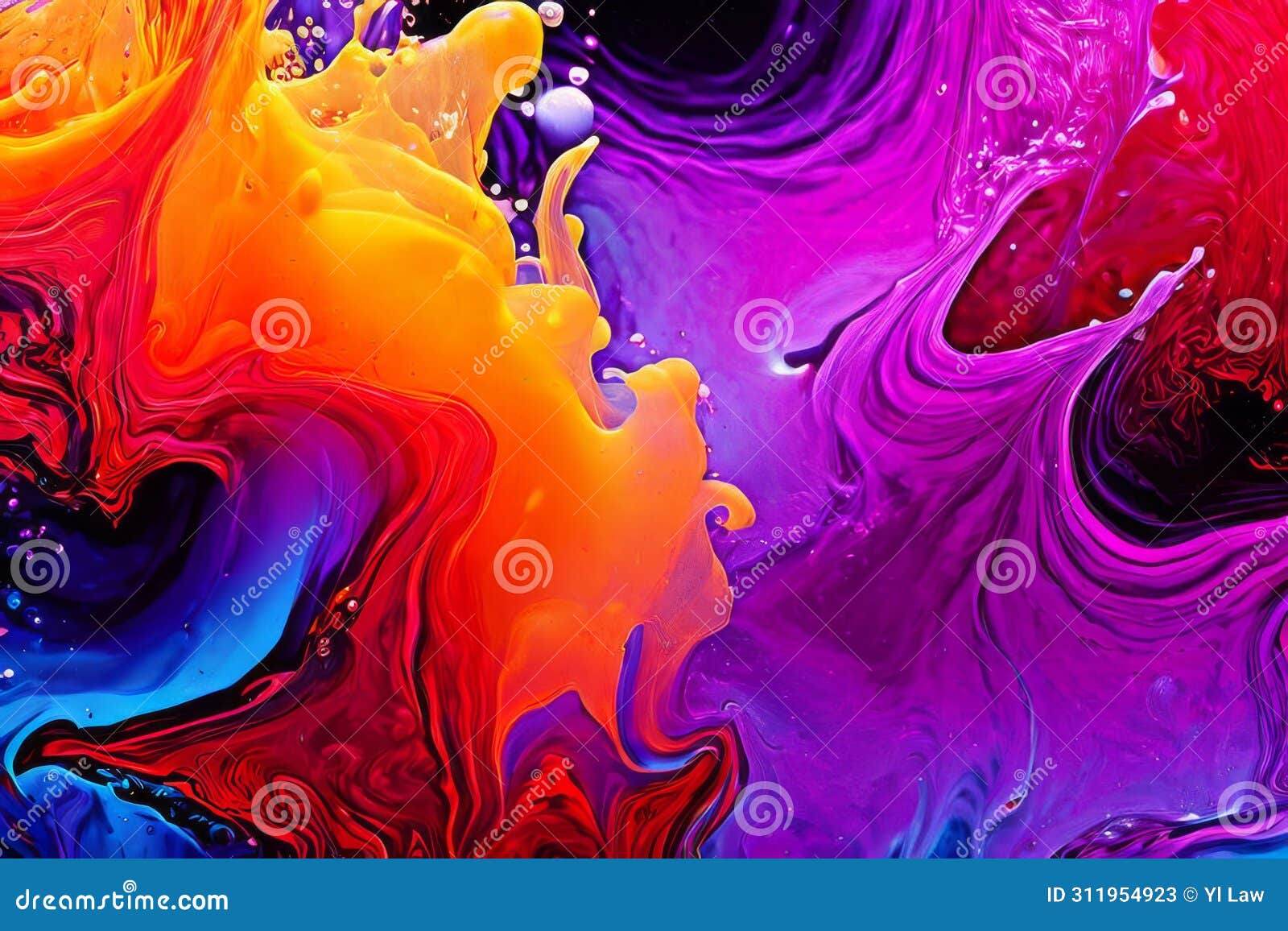 Masterpiece of Swirling Colors on Turbulent Flow Stock Illustration ...