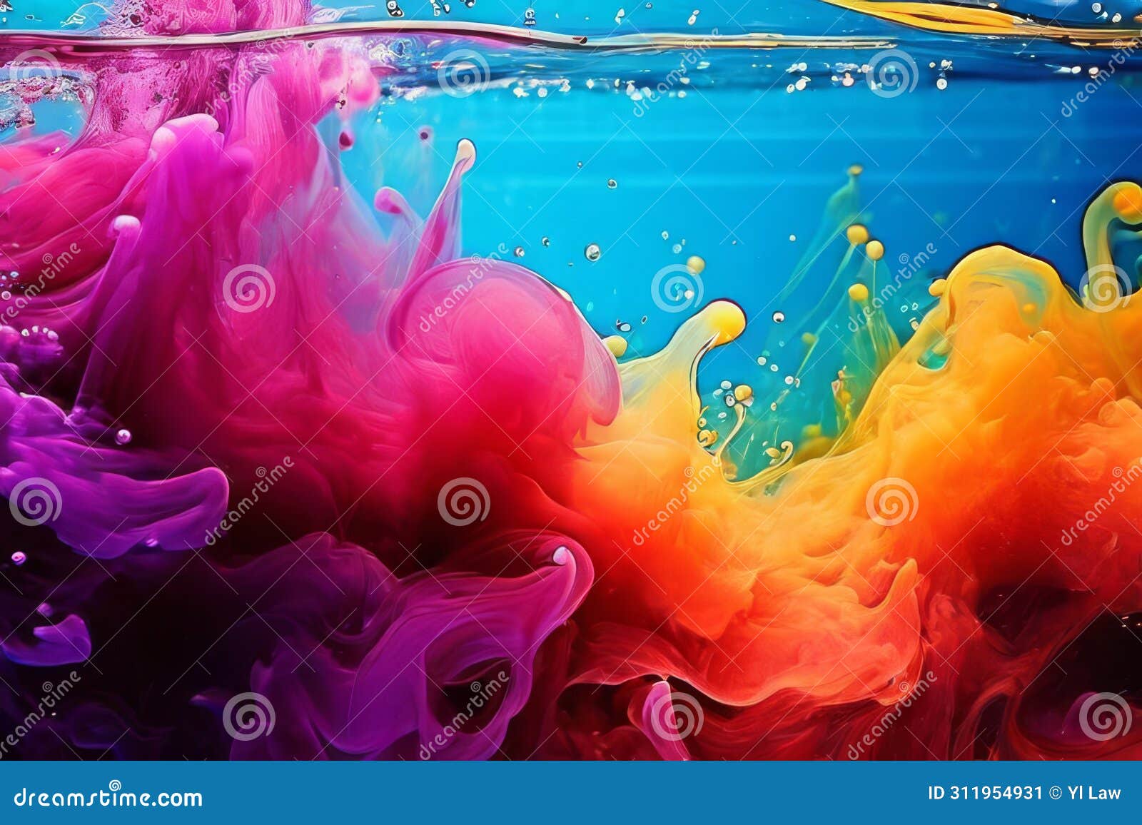 Masterpiece of Swirling Colors on Turbulent Flow Stock Illustration ...