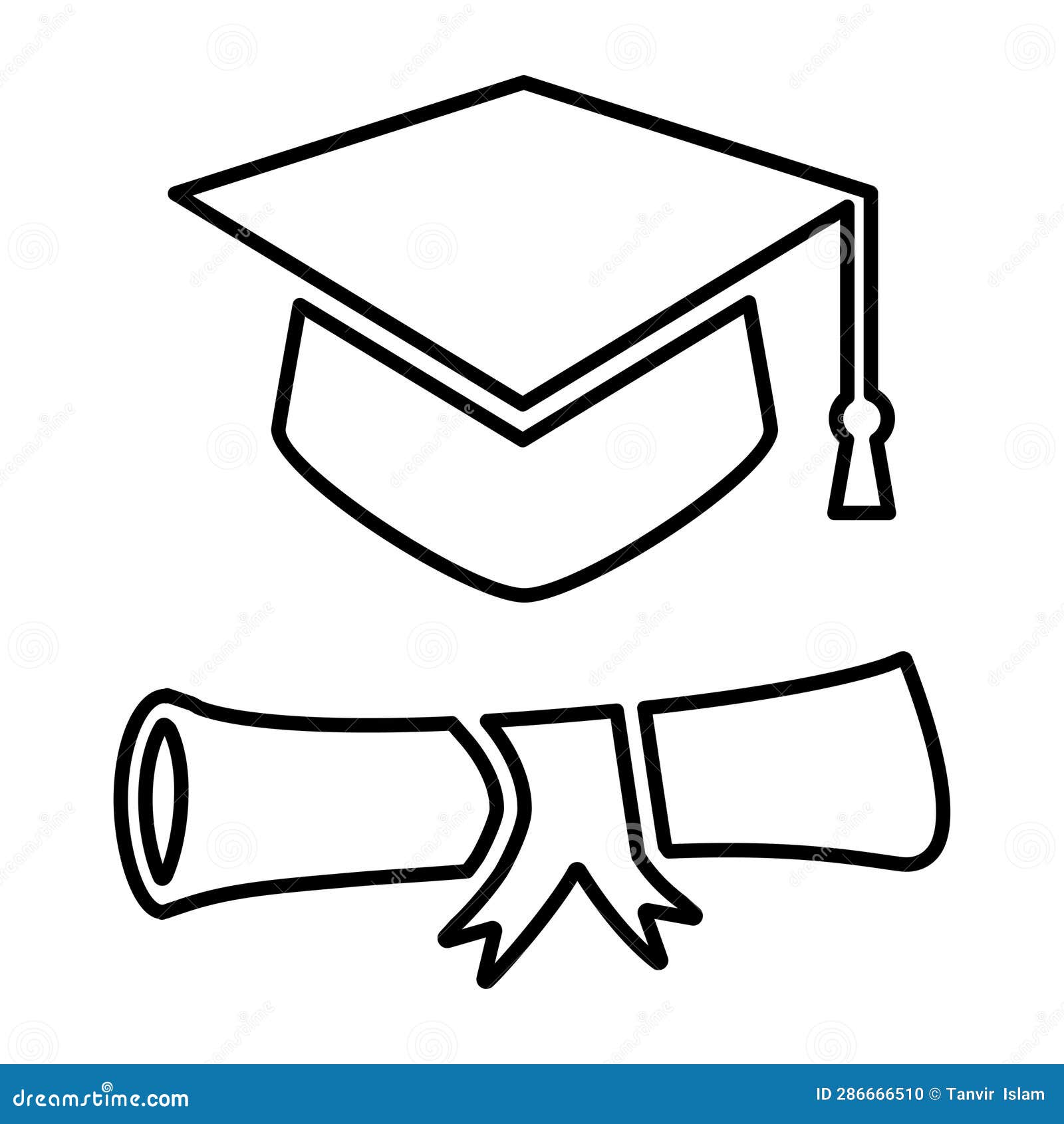Masters Degree Icon in Outline Style Stock Vector - Illustration of ...