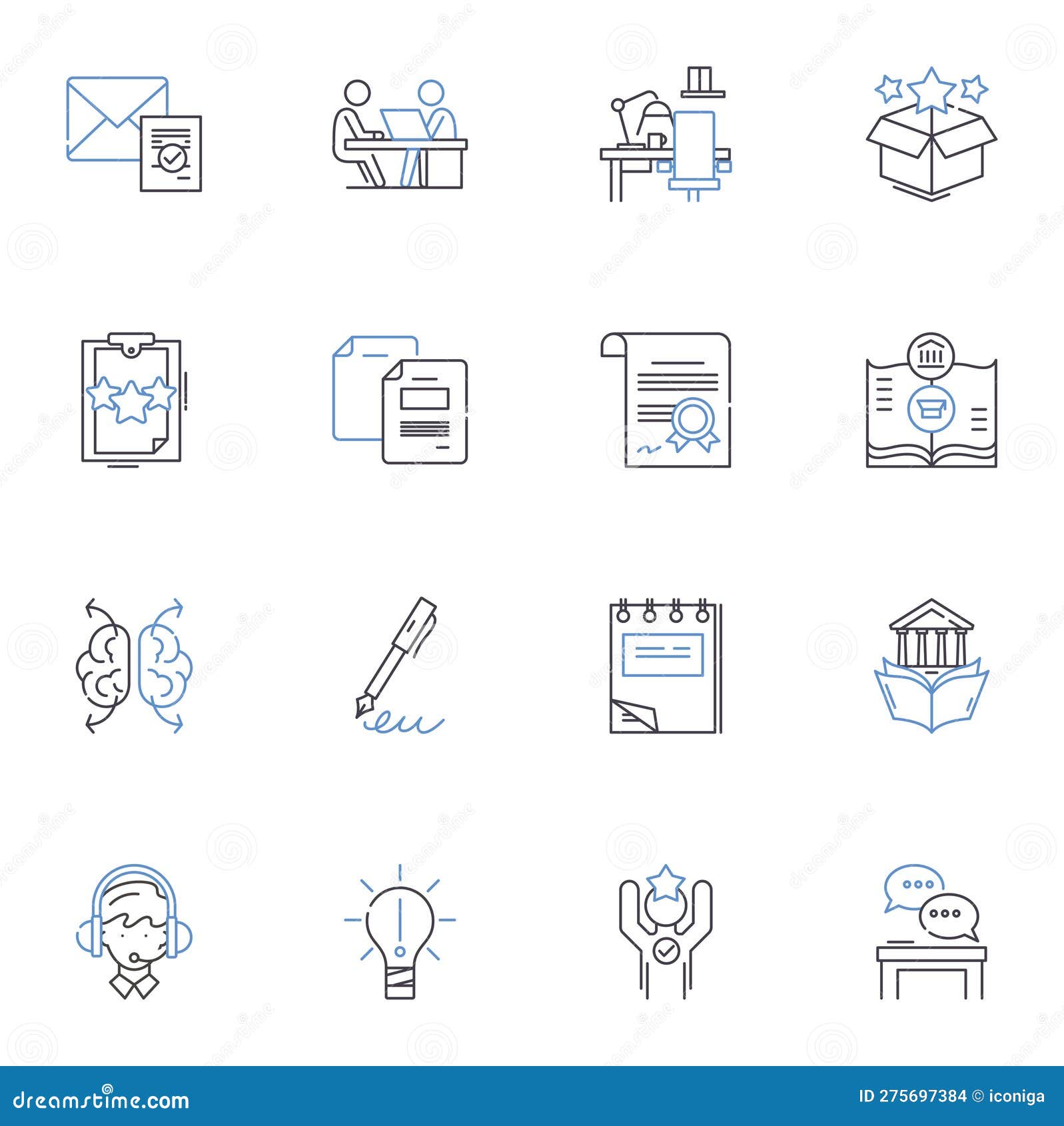 Mastery Acquisition Line Icons Collection. Fluency, Competence, Skill ...