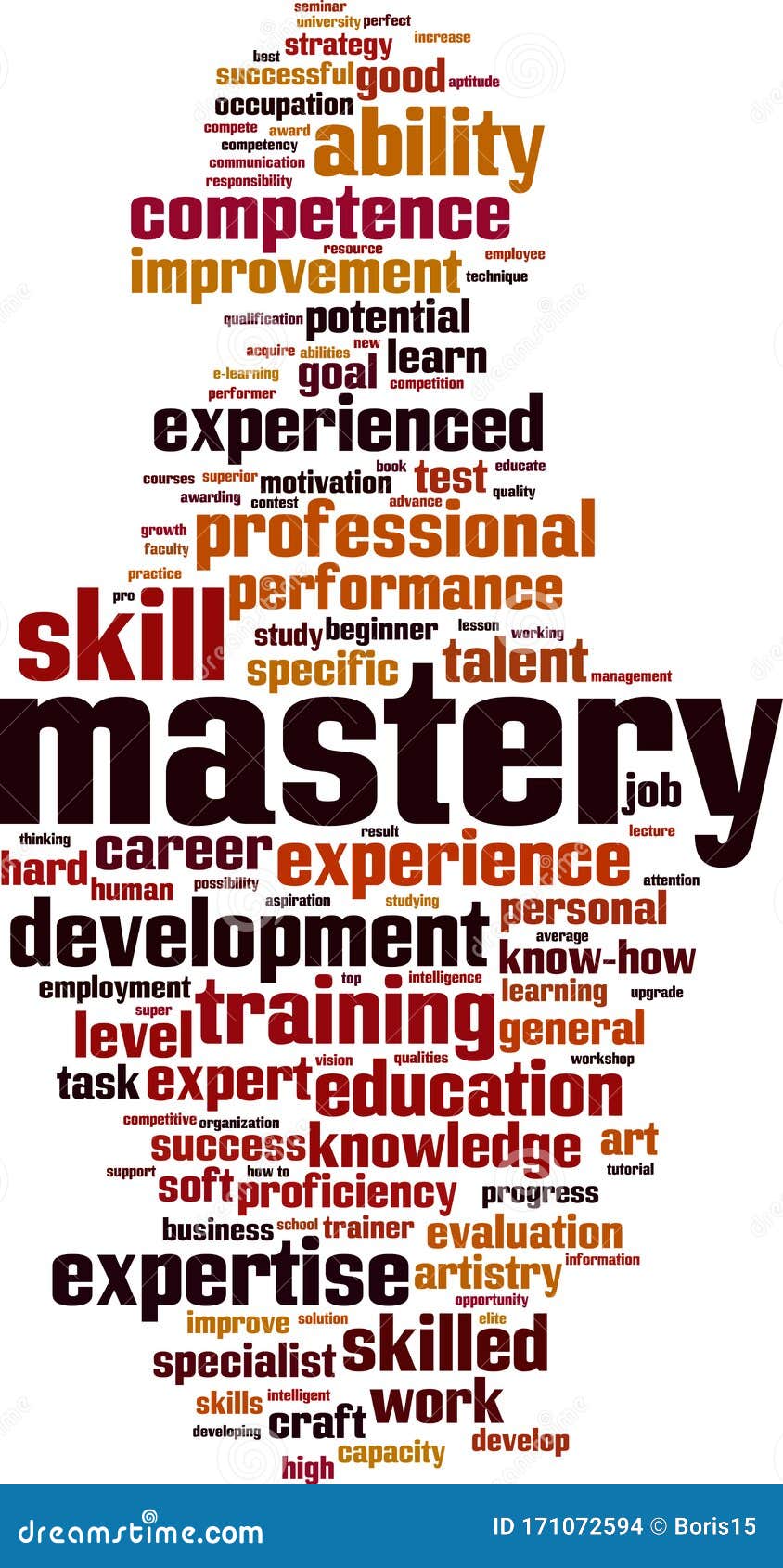 Mastery word cloud stock vector. Illustration of hard - 171072594