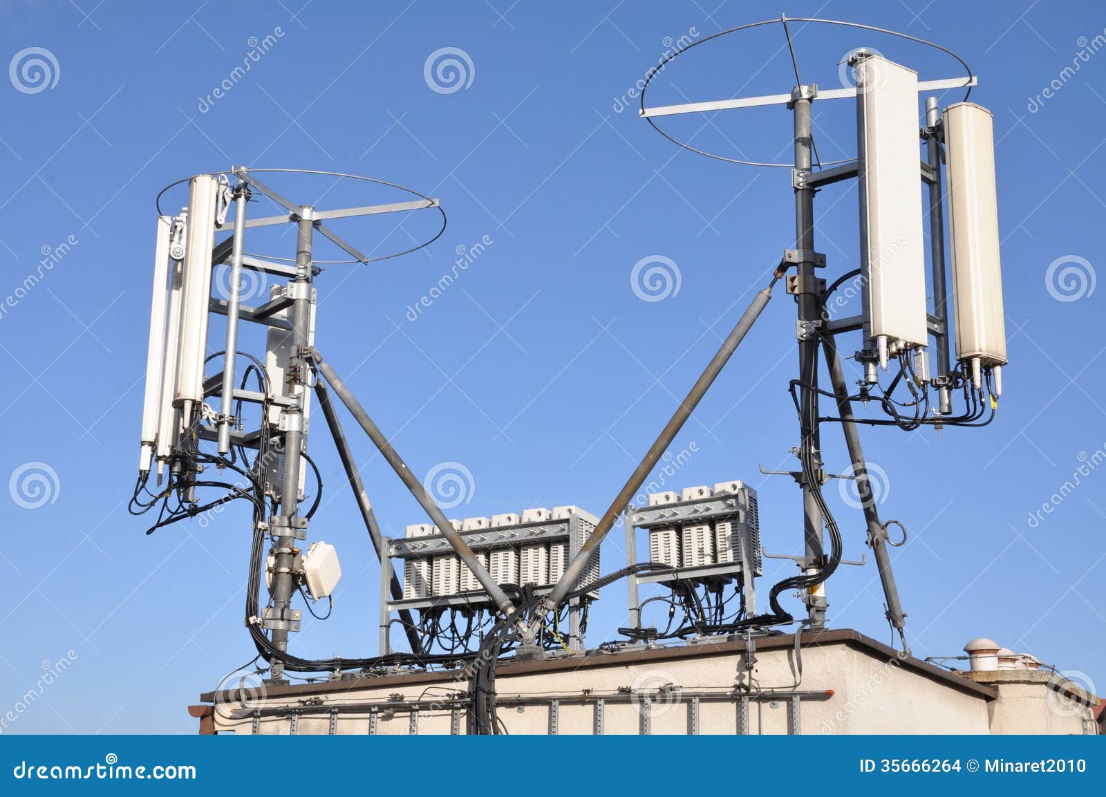 Masts and Antennas Cellular Systems Stock Photo - Image of business ...
