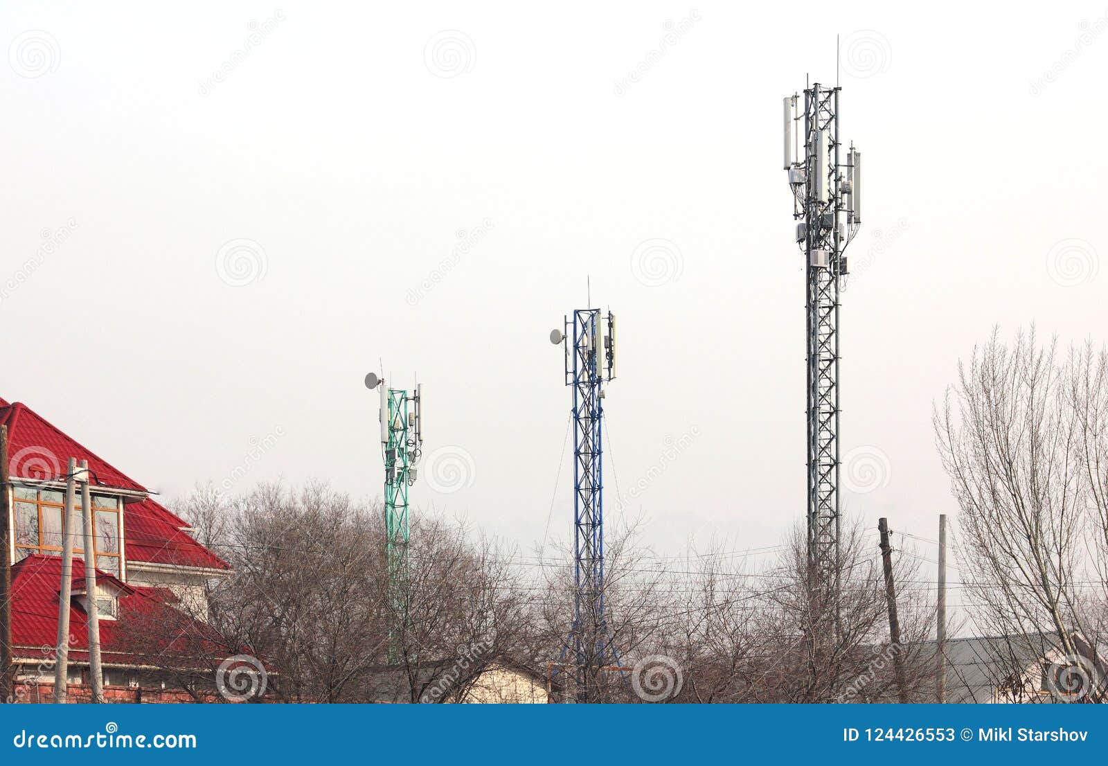 The Masts of Mobile Operators. Stock Image - Image of telemetry ...