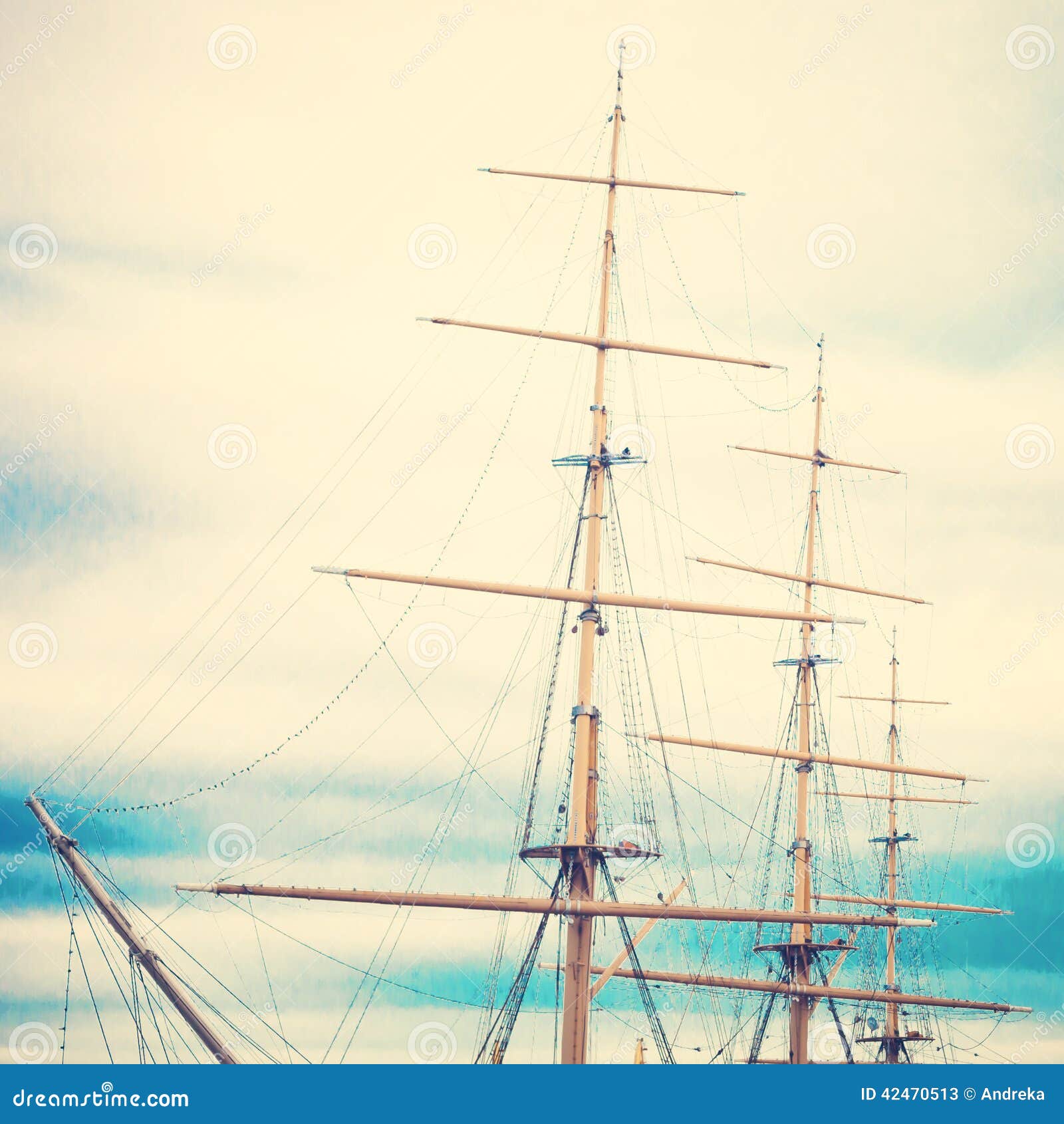 Masts stock image. Image of pink, postcard, retro, ocean - 42470513
