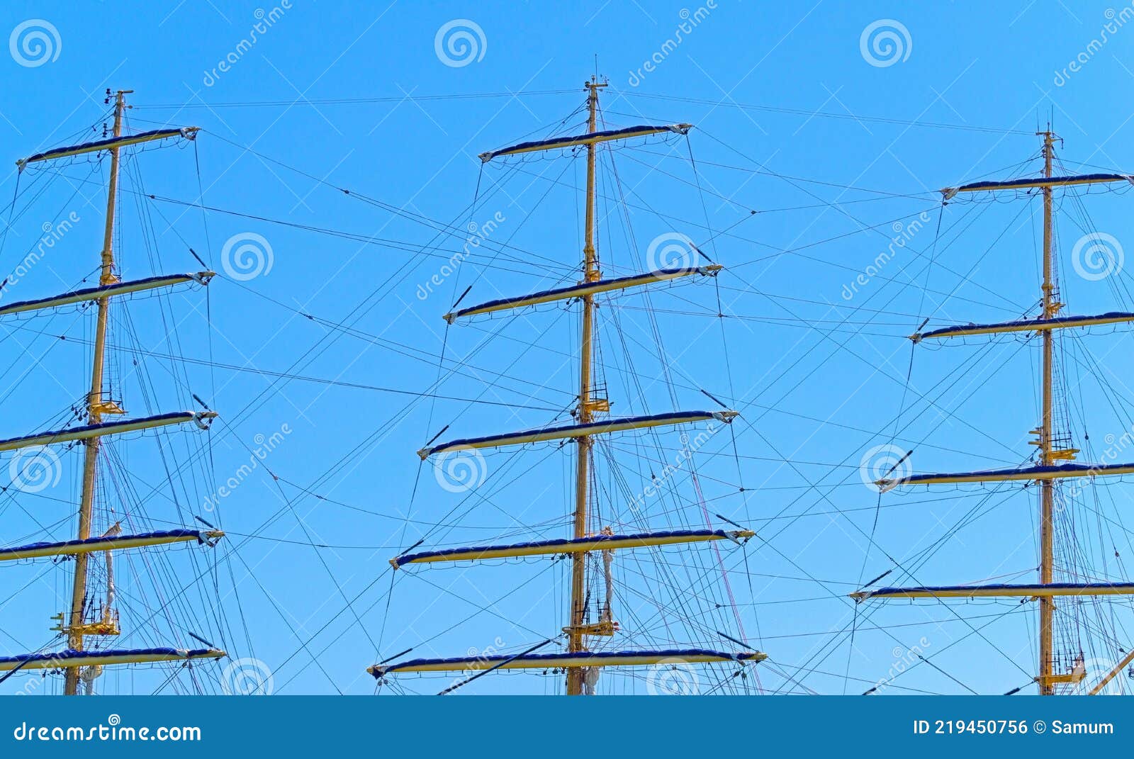 Masts and Rigging of a Sailing Ship Stock Photo - Image of sport ...