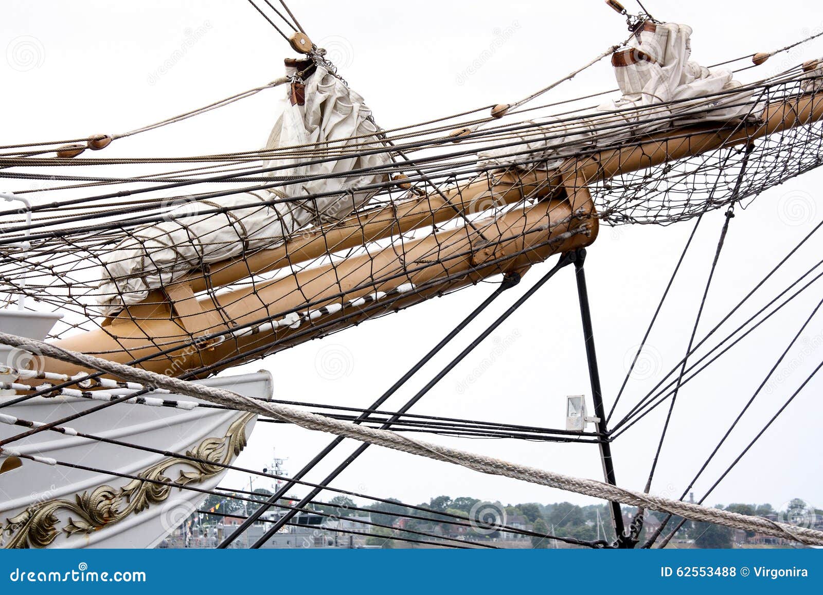 Masts and Rigging of a Sailing Ship Stock Photo - Image of ship ...