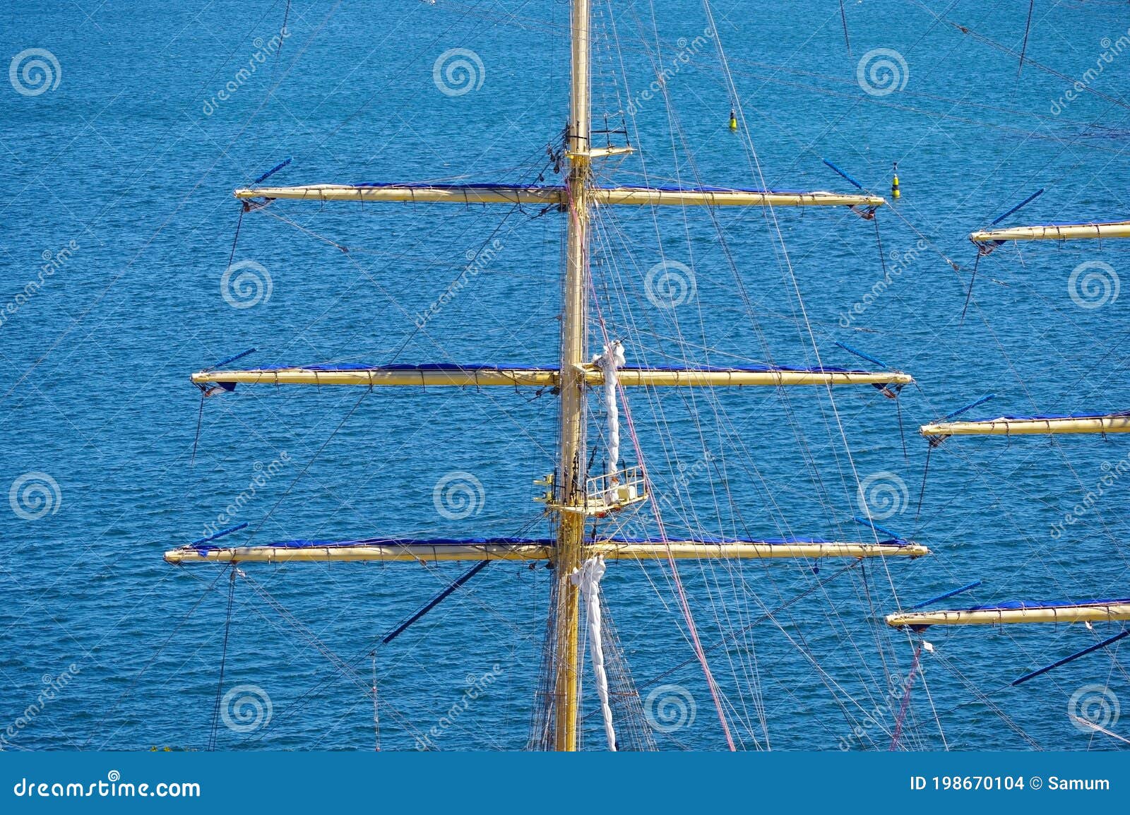 Masts and Rigging of a Sailing Ship Stock Photo - Image of rigging ...