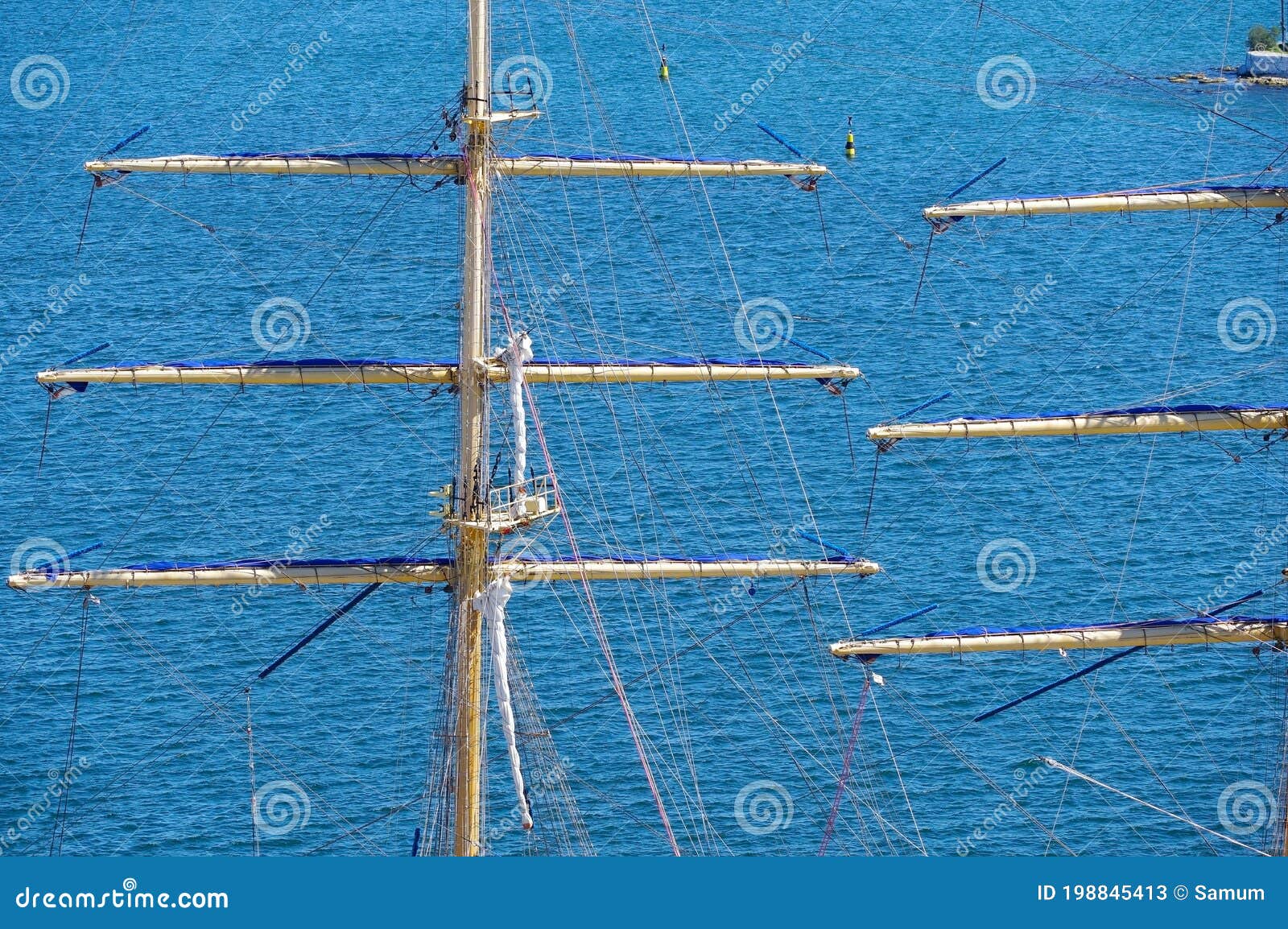 Masts and Rigging of a Sailing Ship Stock Image - Image of nautical ...