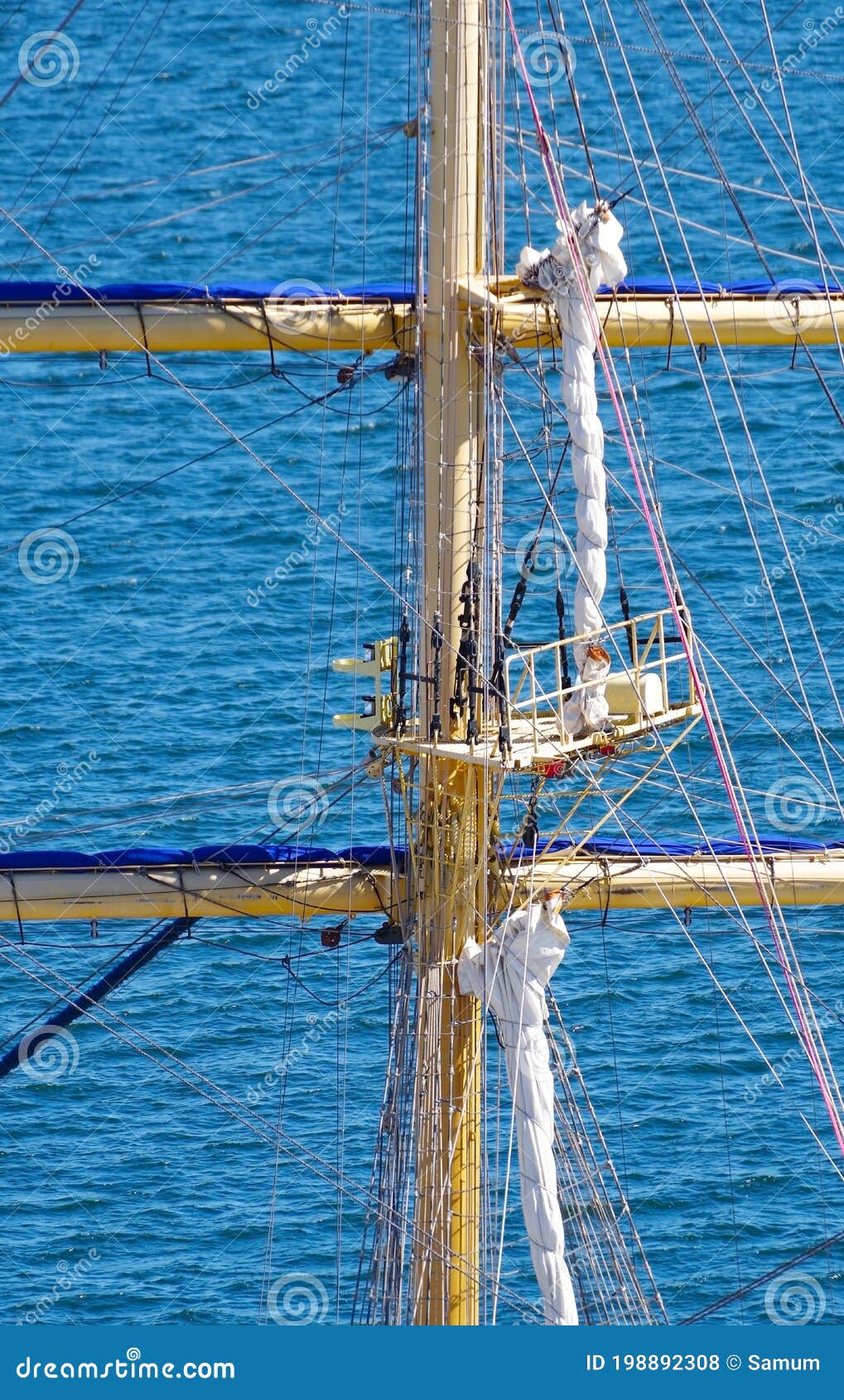 Masts and Rigging of a Sailing Ship Stock Photo - Image of knot ...
