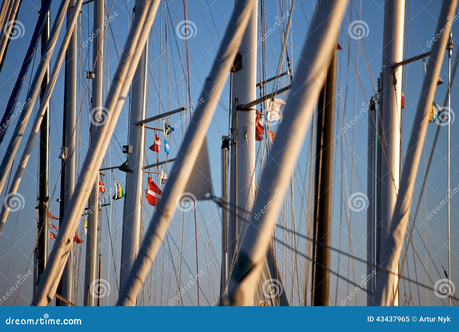Masts of sailing boats stock image. Image of blue, boat - 43437965