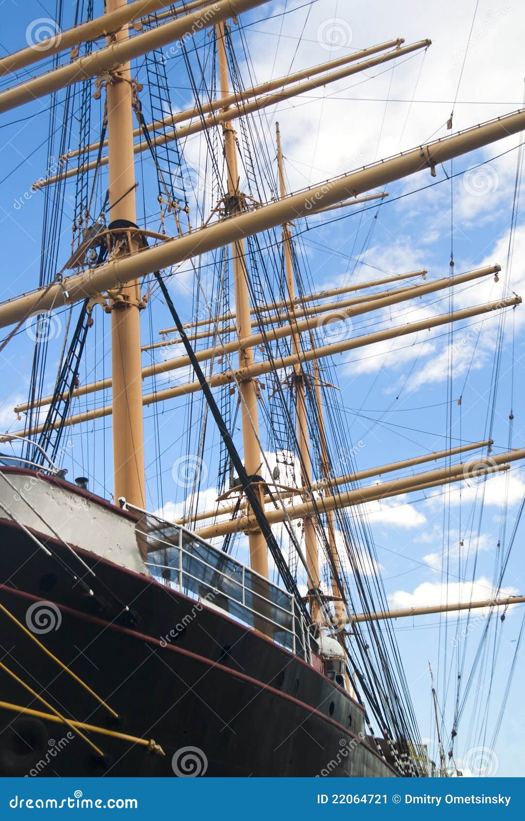 Masts of a sailing ship stock image. Image of naval, transport - 22064721