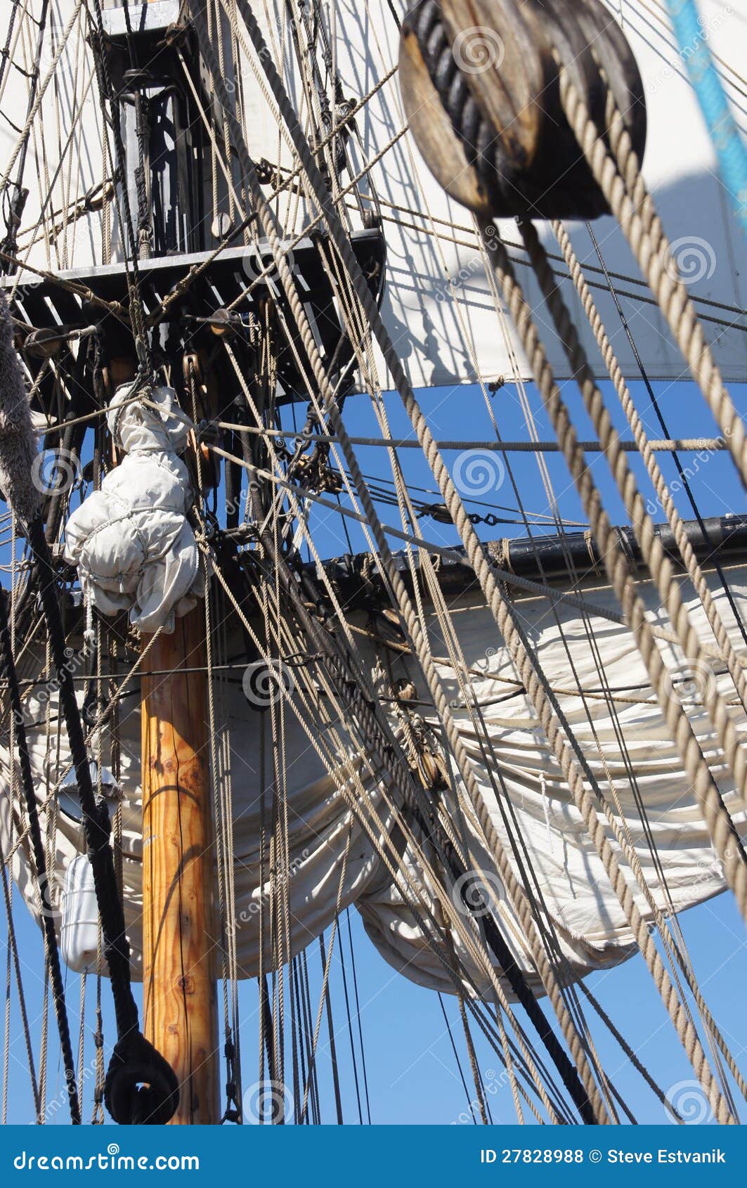 Masts, sails and rigging stock photo. Image of bulwark - 27828988