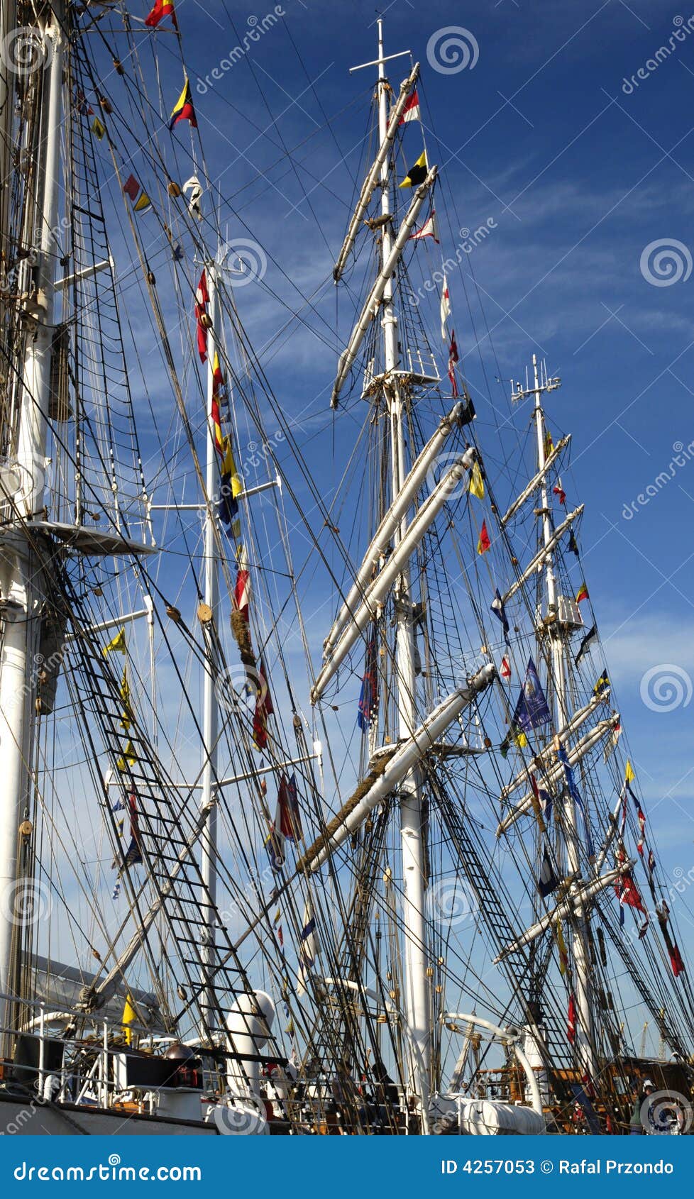 Masts of tall ships stock image. Image of spar, signal - 4257053