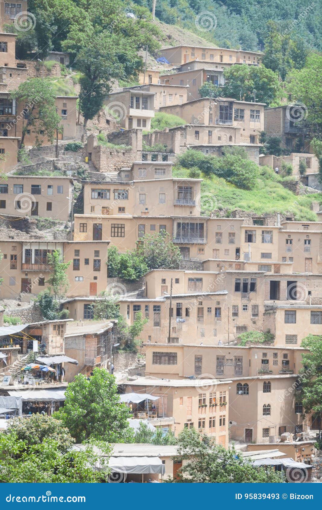 Masuleh by i Iran fotografering för bildbyråer. Bild av perser - 95839493