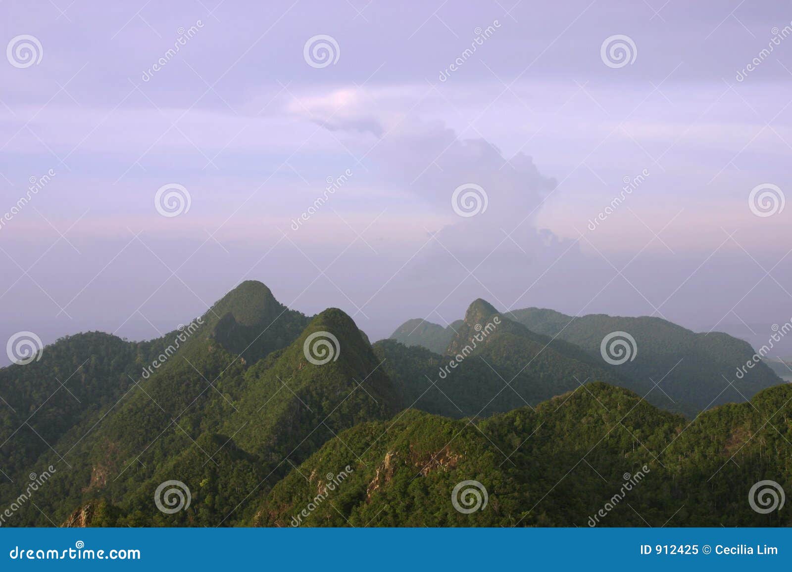 Mat Cincang Mountains at Dusk Stock Image - Image of mountain, jungle ...