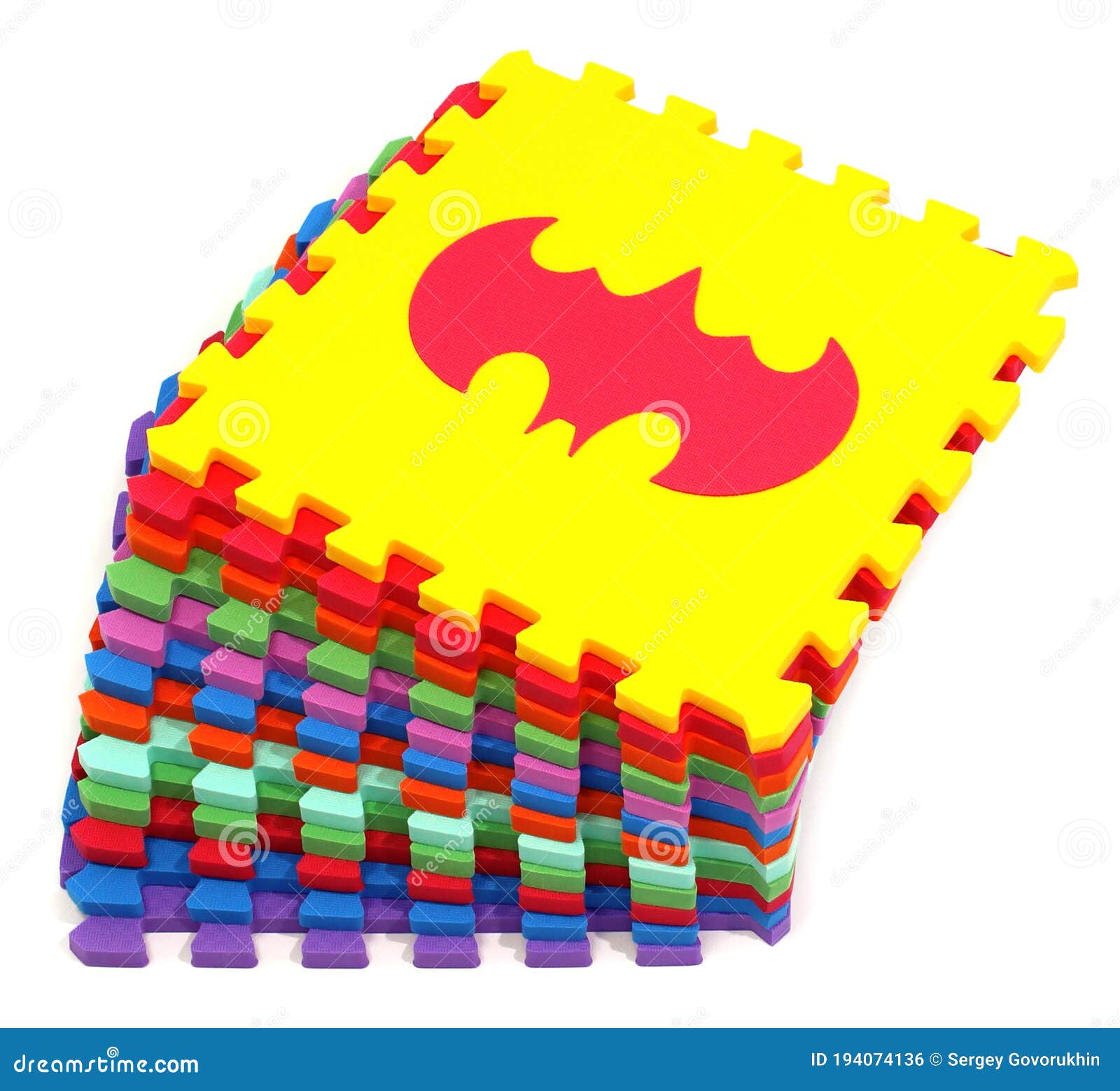 Mat Puzzle Figures - Multicolored Soft Elements on a White Background ...