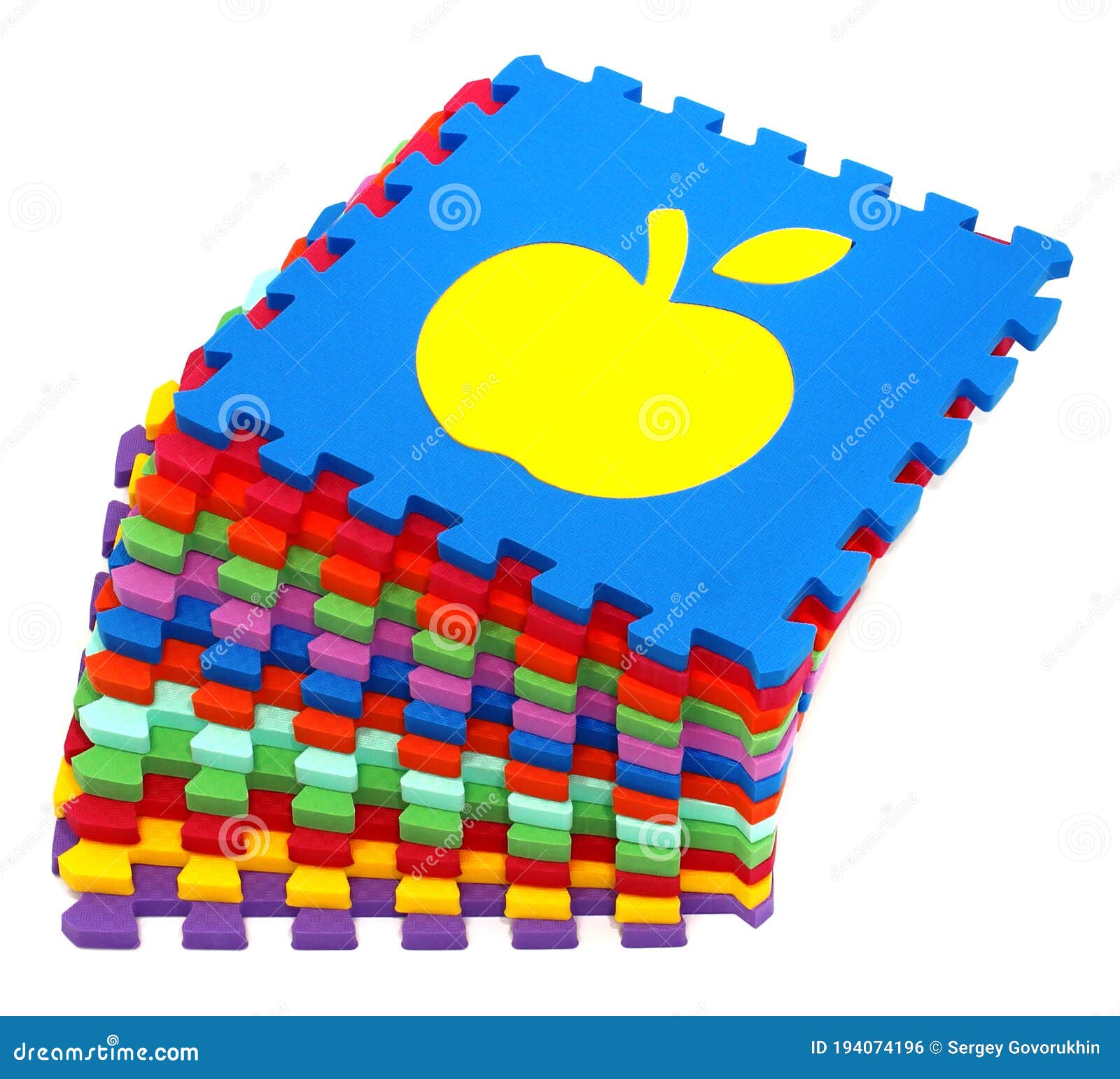 Mat Puzzle Figures - Multicolored Soft Elements on a White Background ...