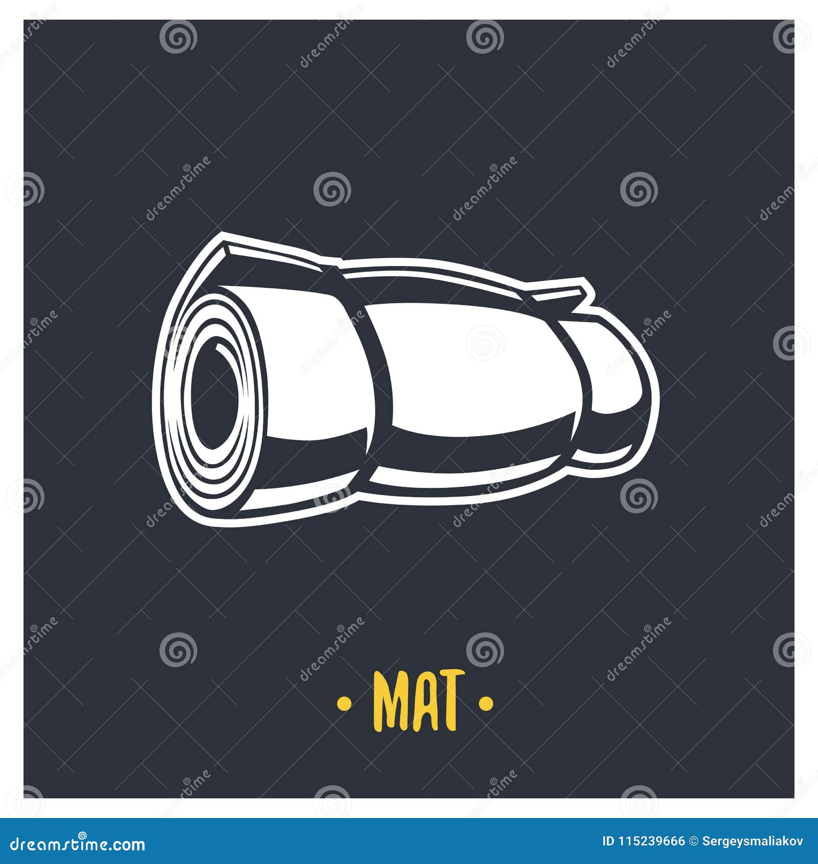Mat vector illustration. stock vector. Illustration of fitness - 115239666