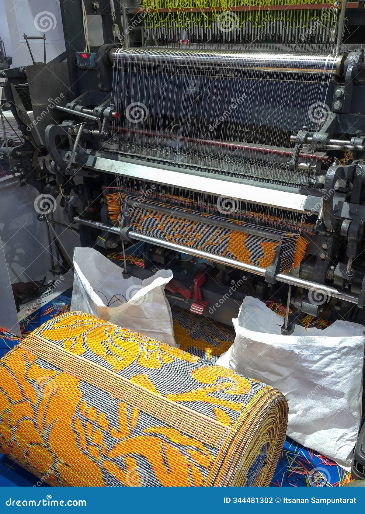 Mat weaving machine stock photo. Image of manufacture - 344481302