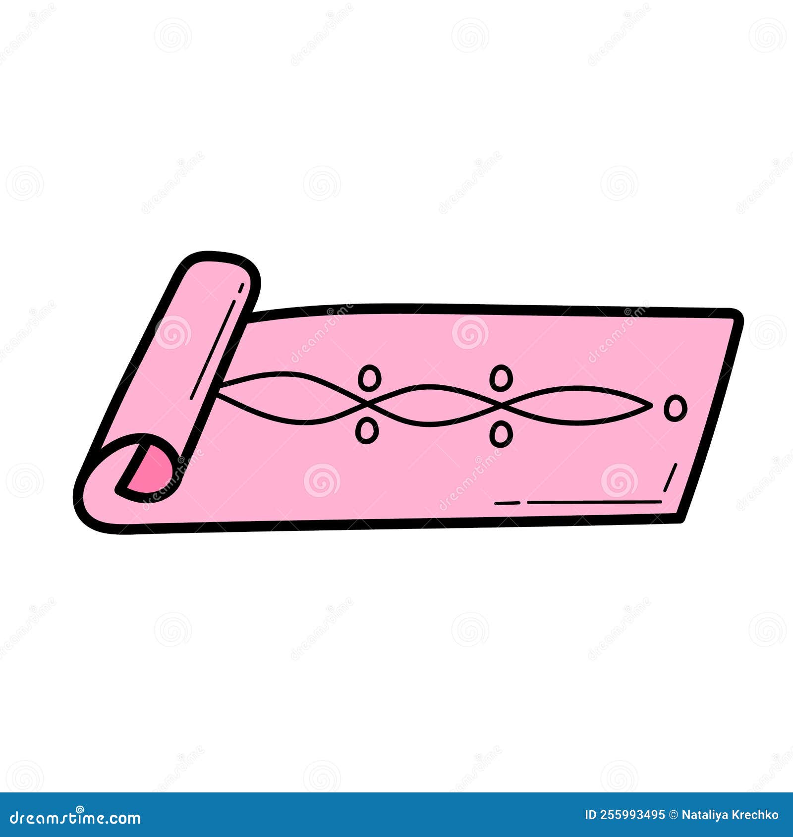 Mat for Yoga. Simple Vector Icon in Doodle Style Isolated on White ...