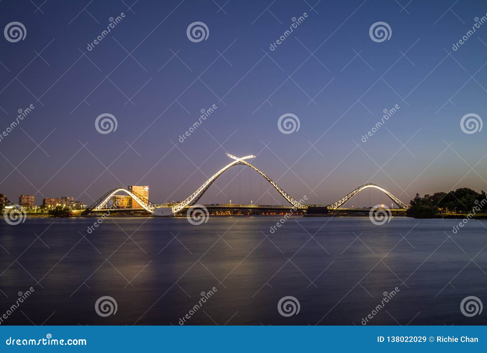 Matagarup Bridge in Perth, Australia at Dusk Editorial Stock Image ...