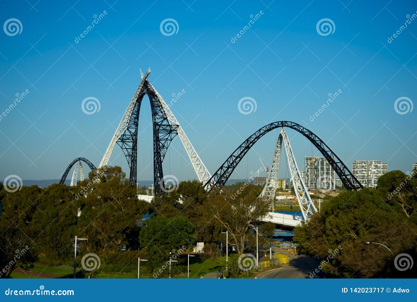 Matagarup Bridge stock image. Image of construction - 142023717
