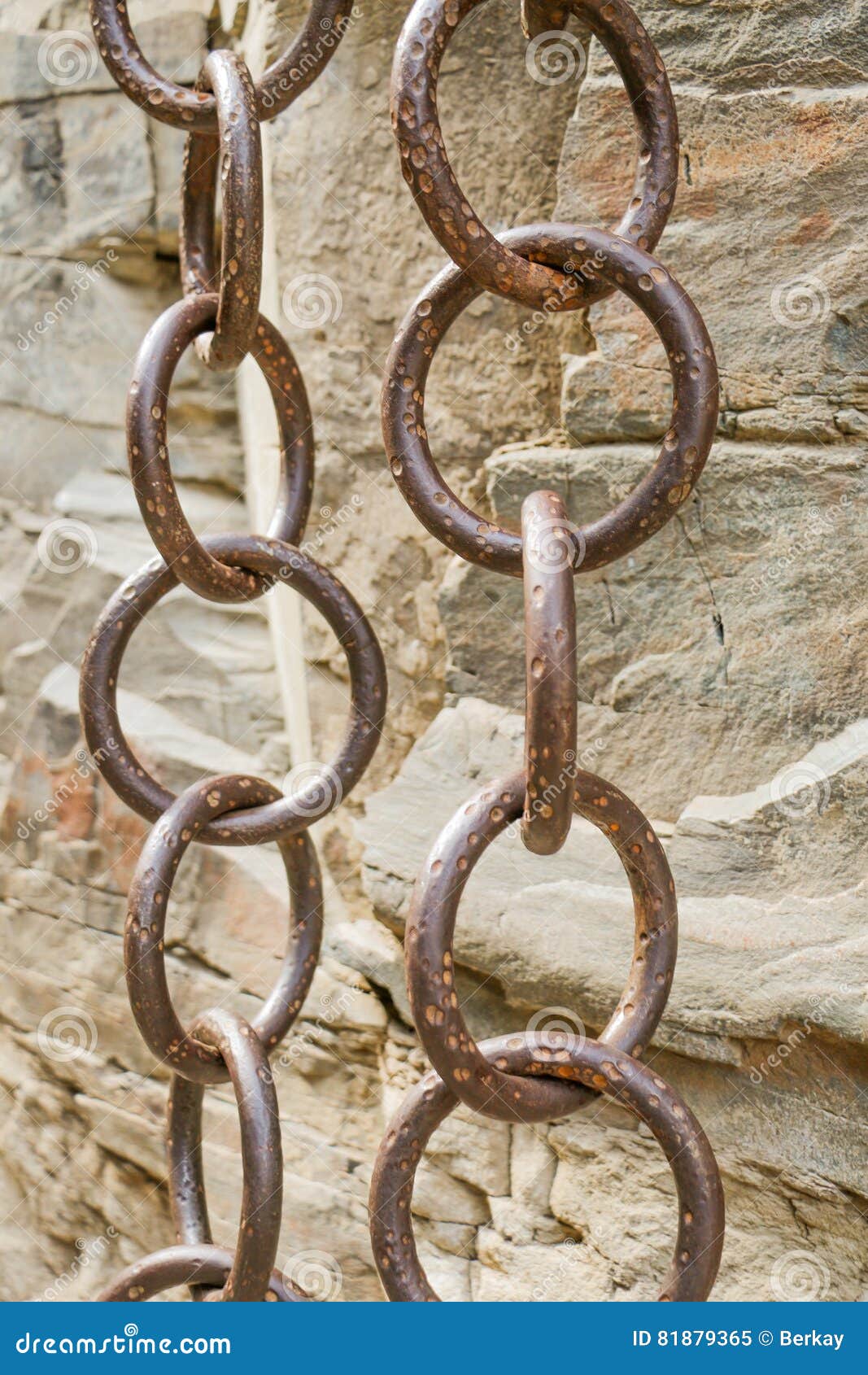 Matal Chains Pairs Hanging by the Side of a Rock Side Stock Image ...