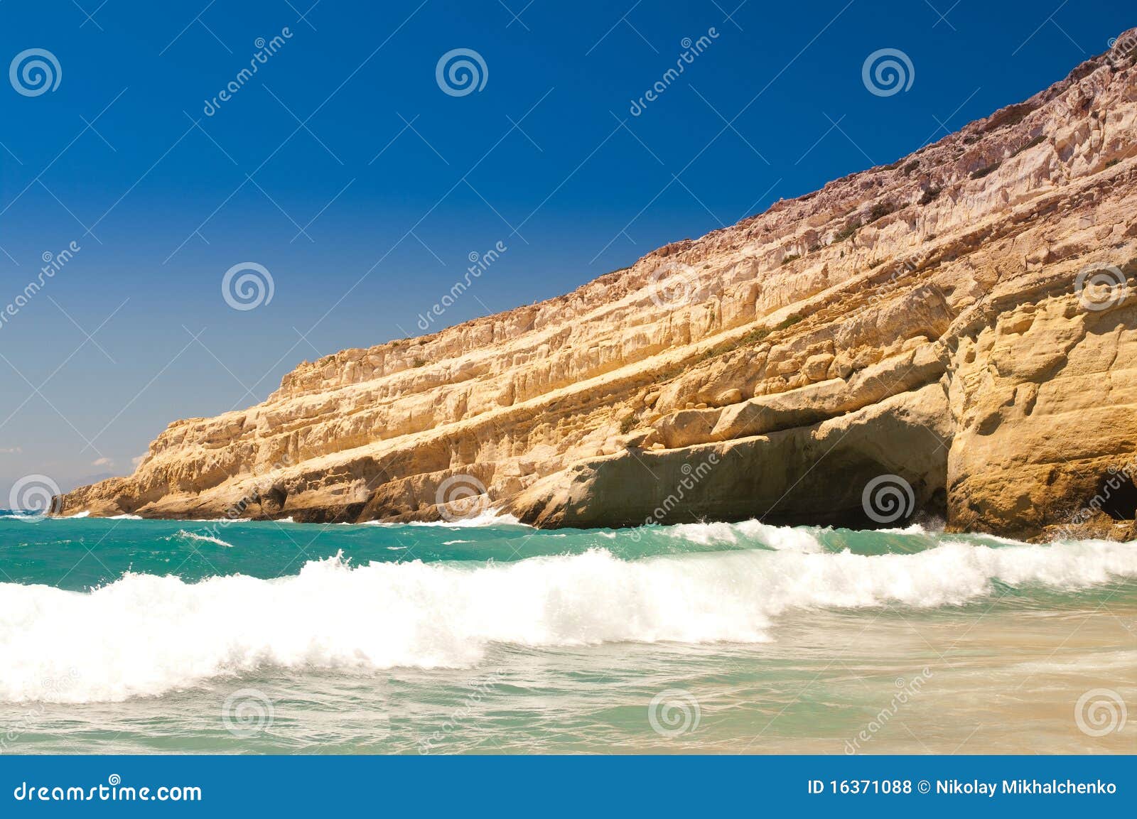 Matala Beach. Crete. Greece. Stock Photo - Image of greece, matala ...
