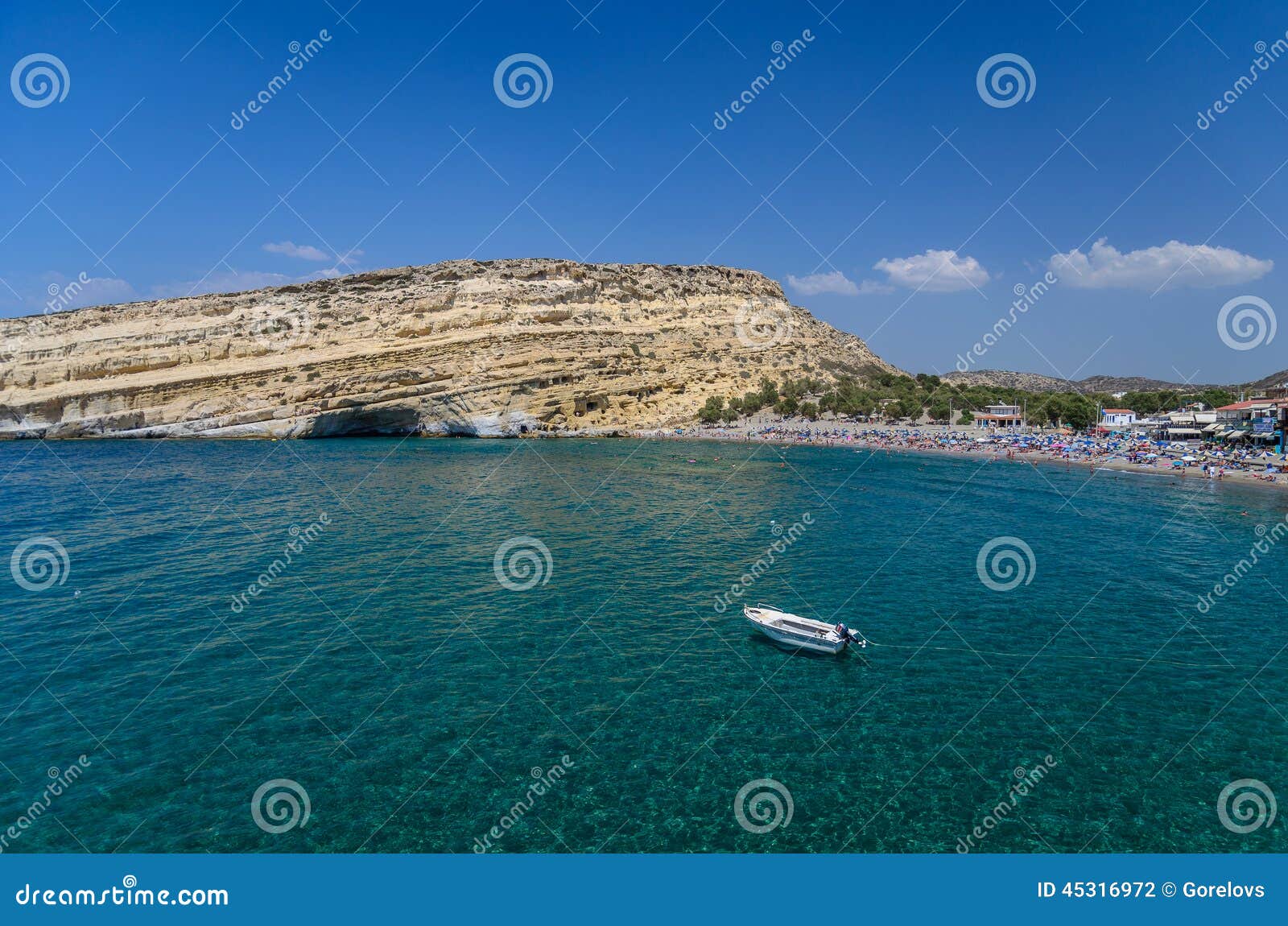 Matala Beach stock photo. Image of locations, landscape - 45316972