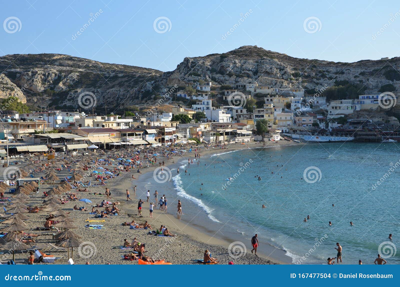 Matala Beach in the Isle of Crete Editorial Stock Image - Image of ...