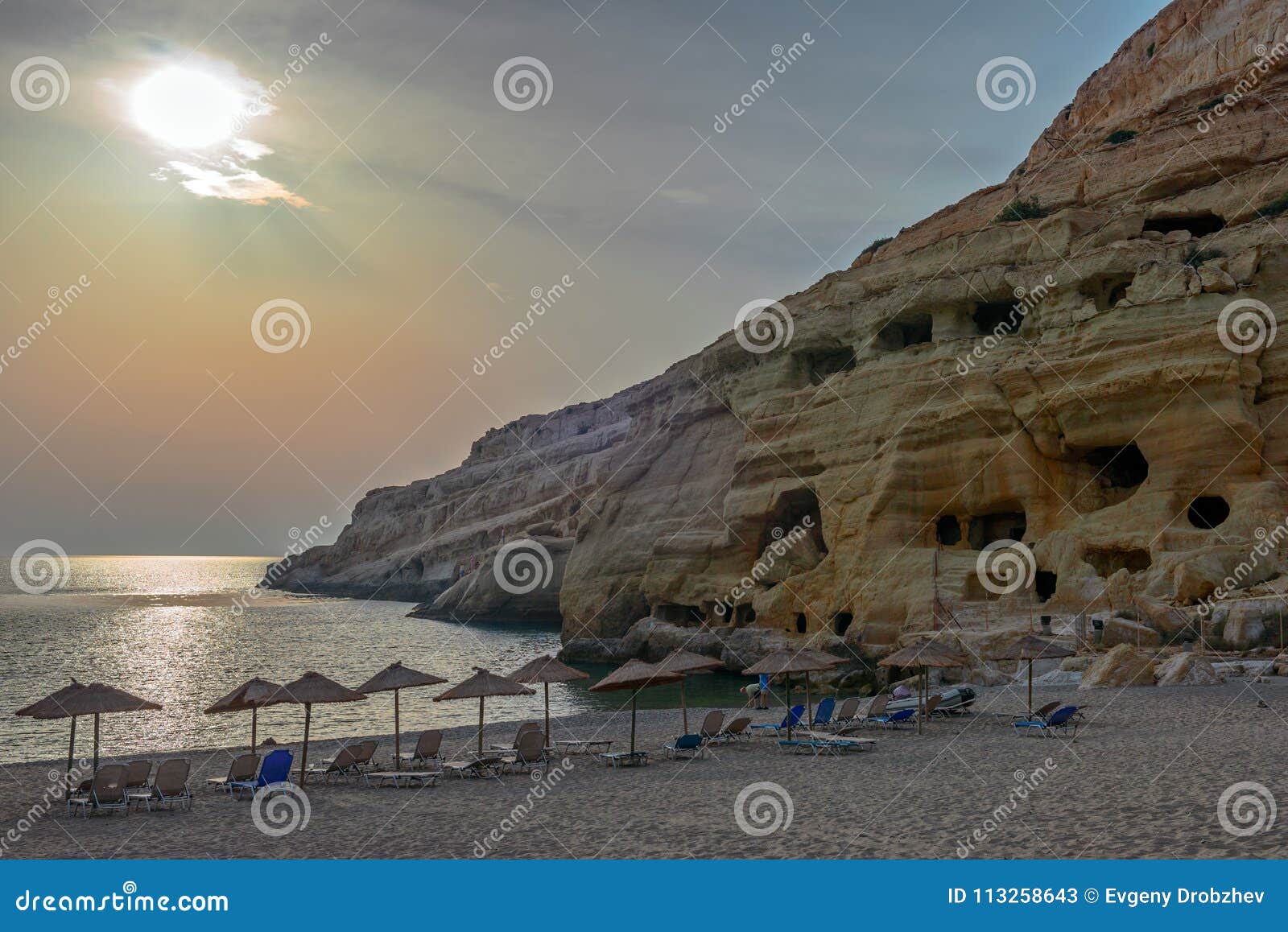 Matala Beach on Crete Island, Greece Editorial Stock Photo - Image of ...