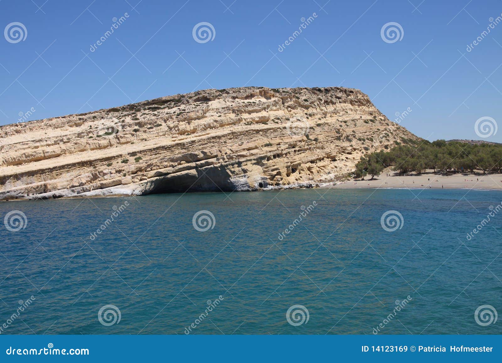 Matala caves in Crete stock image. Image of clear, blue - 14123169