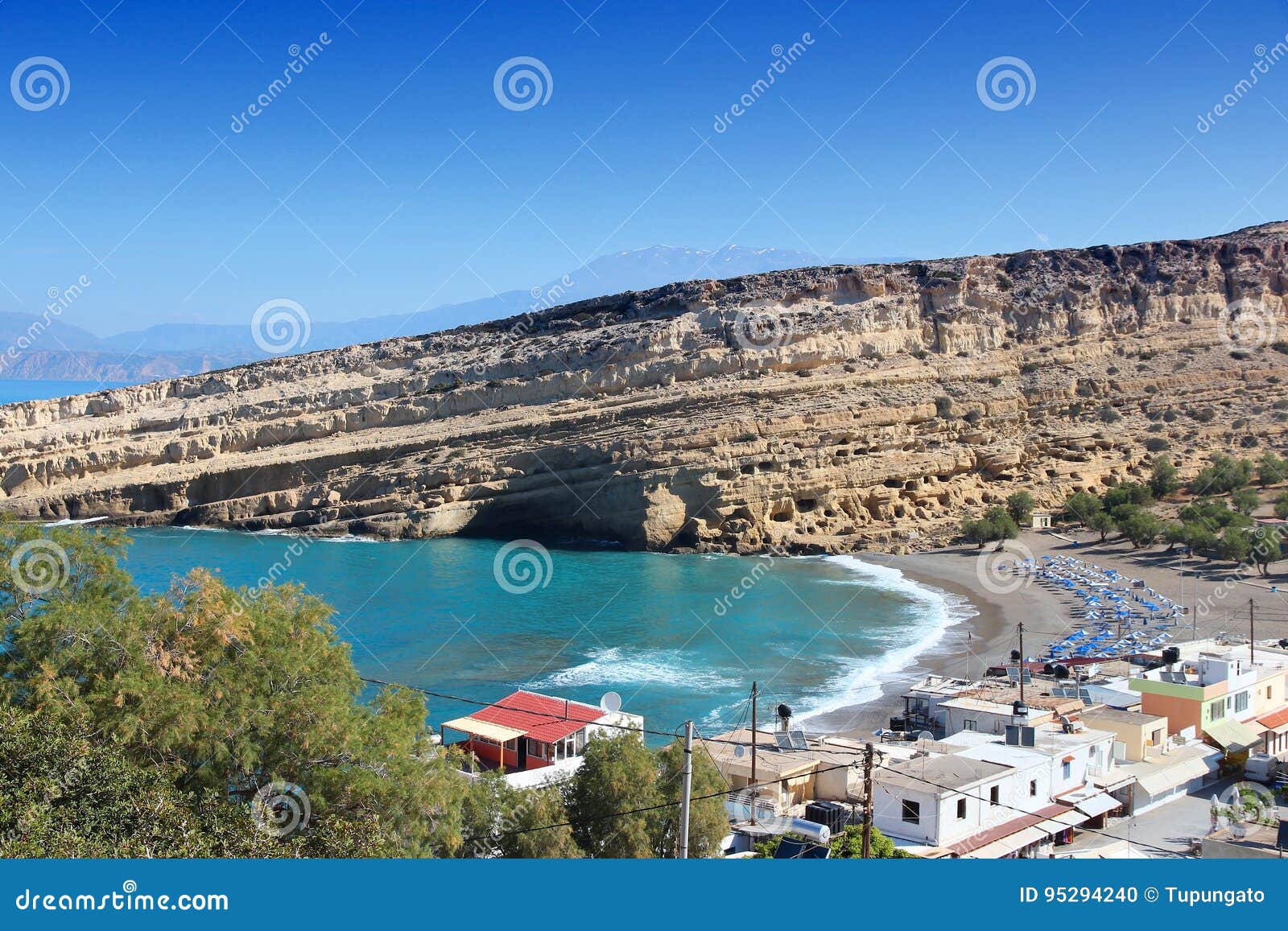 Matala, Crete stock photo. Image of seaside, landscape - 95294240