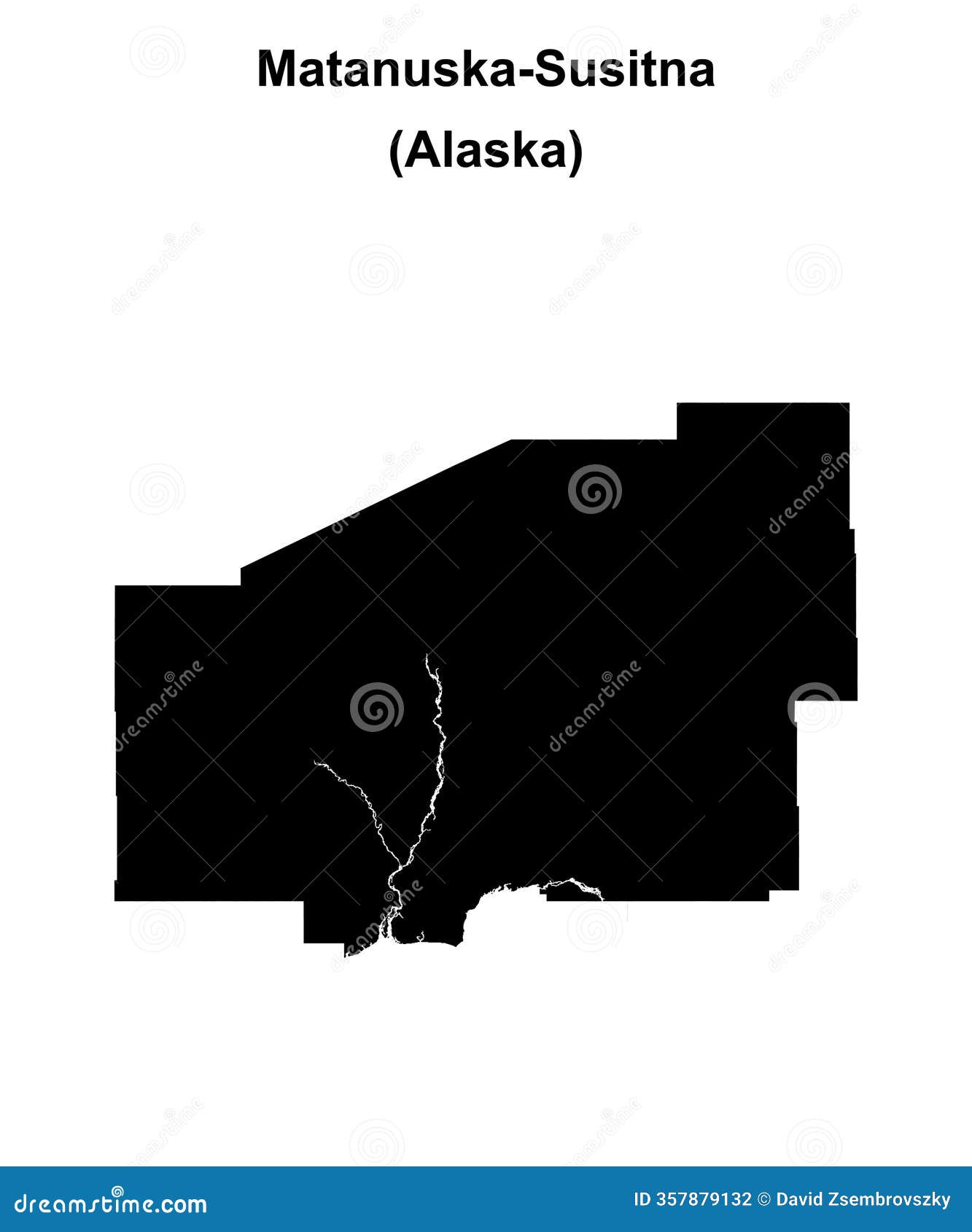 Map Of Matanuska Susitna Borough In Alaska State On White Background ...