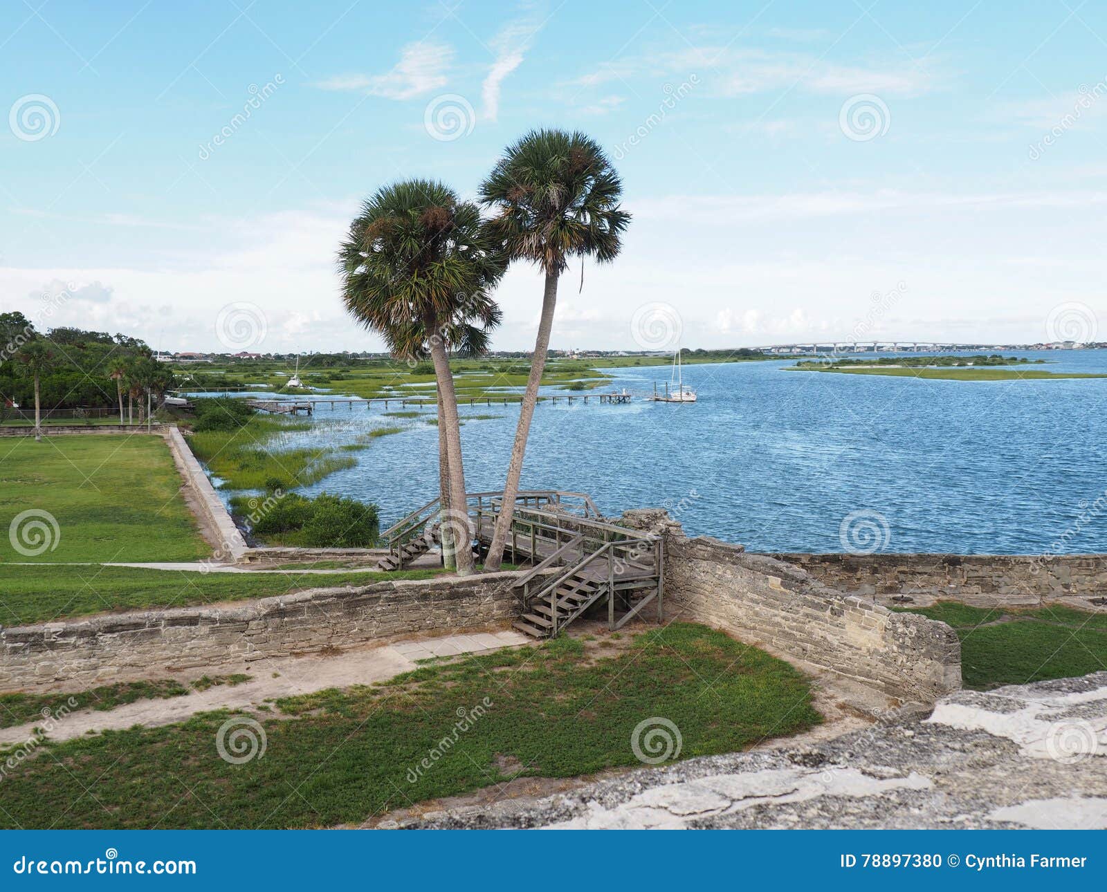 Matanzas Bay in St. Augustine Florida Stock Photo - Image of trees ...
