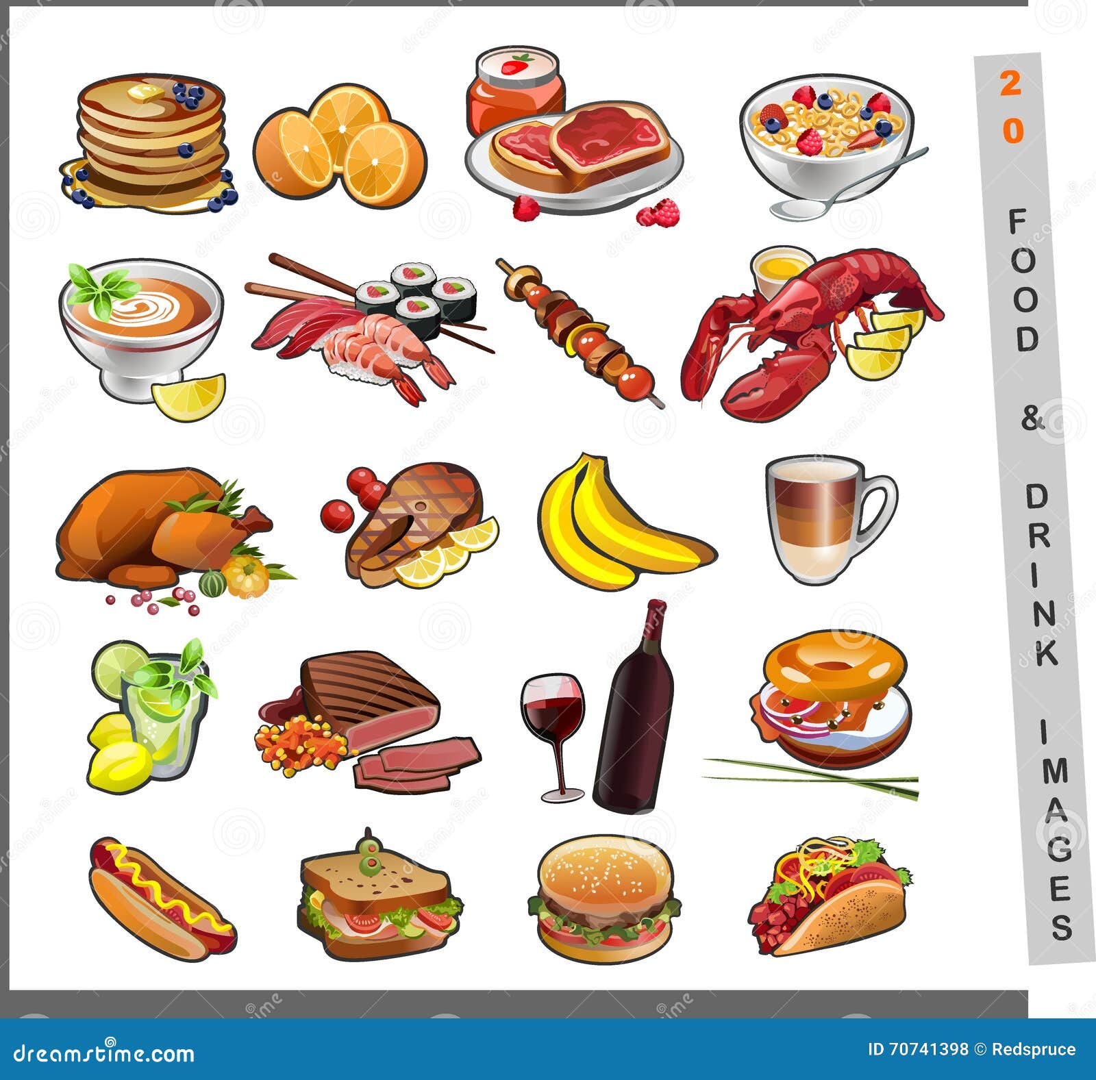 20 matbilder vektor illustrationer. Illustration av flaska - 70741398