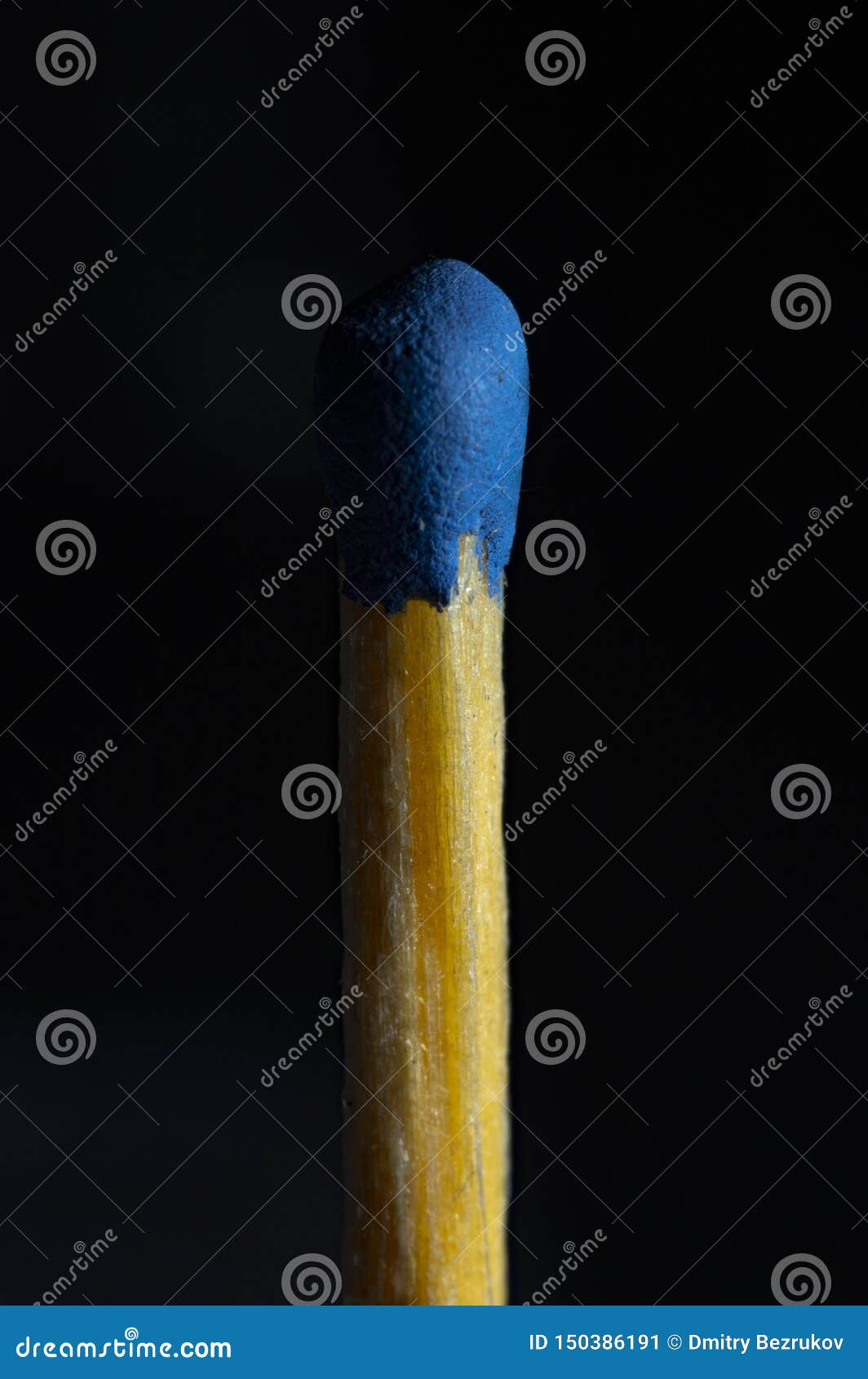 Match with a Blue Head Isolated on a Dark Background Stock Image ...