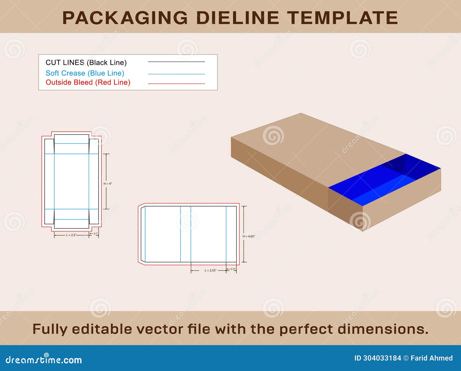 Drawer Box Die Cut Template Cartoon Vector | CartoonDealer.com #176429353