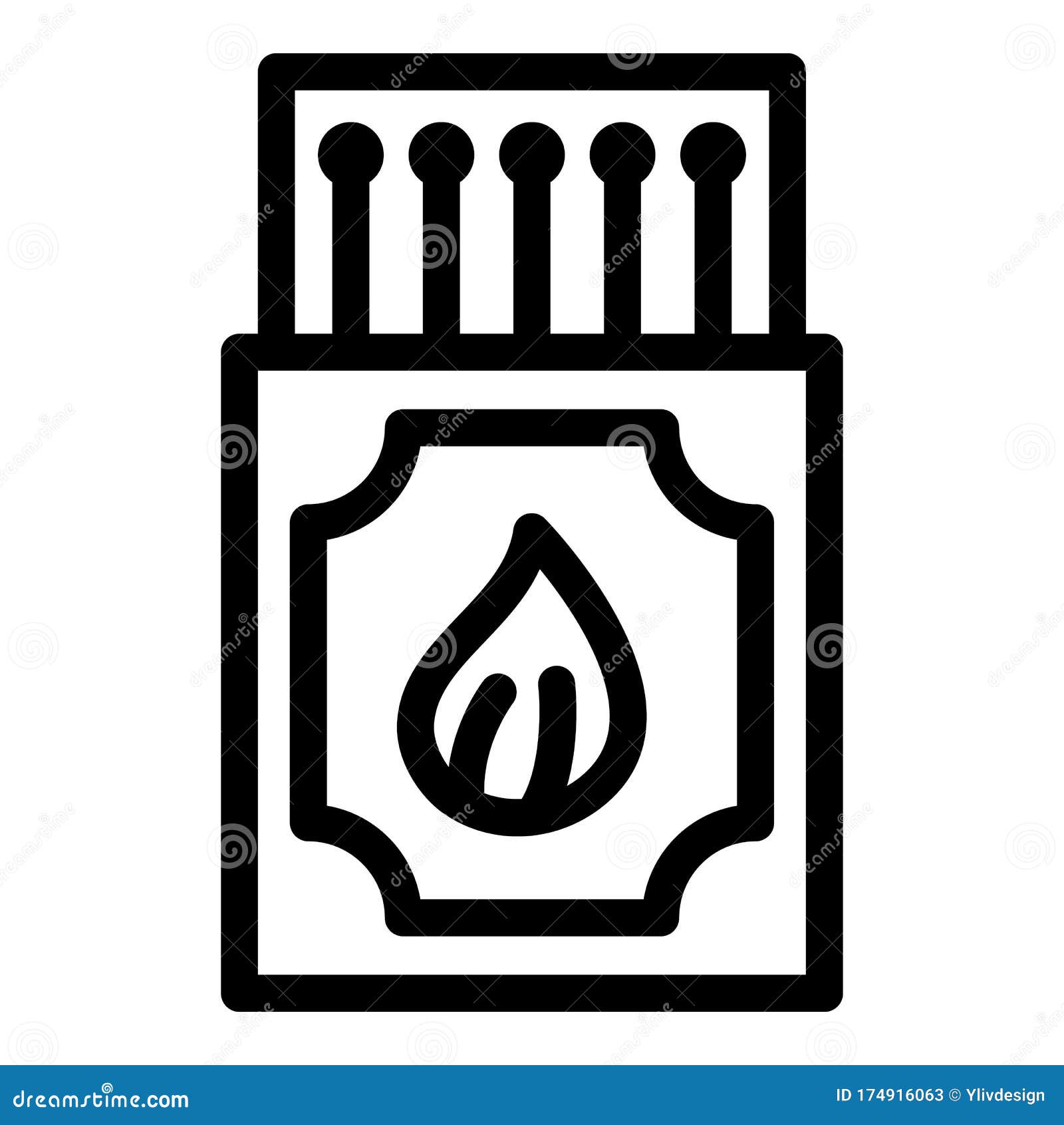 Match Box Icon, Outline Style Stock Vector - Illustration of flammable ...