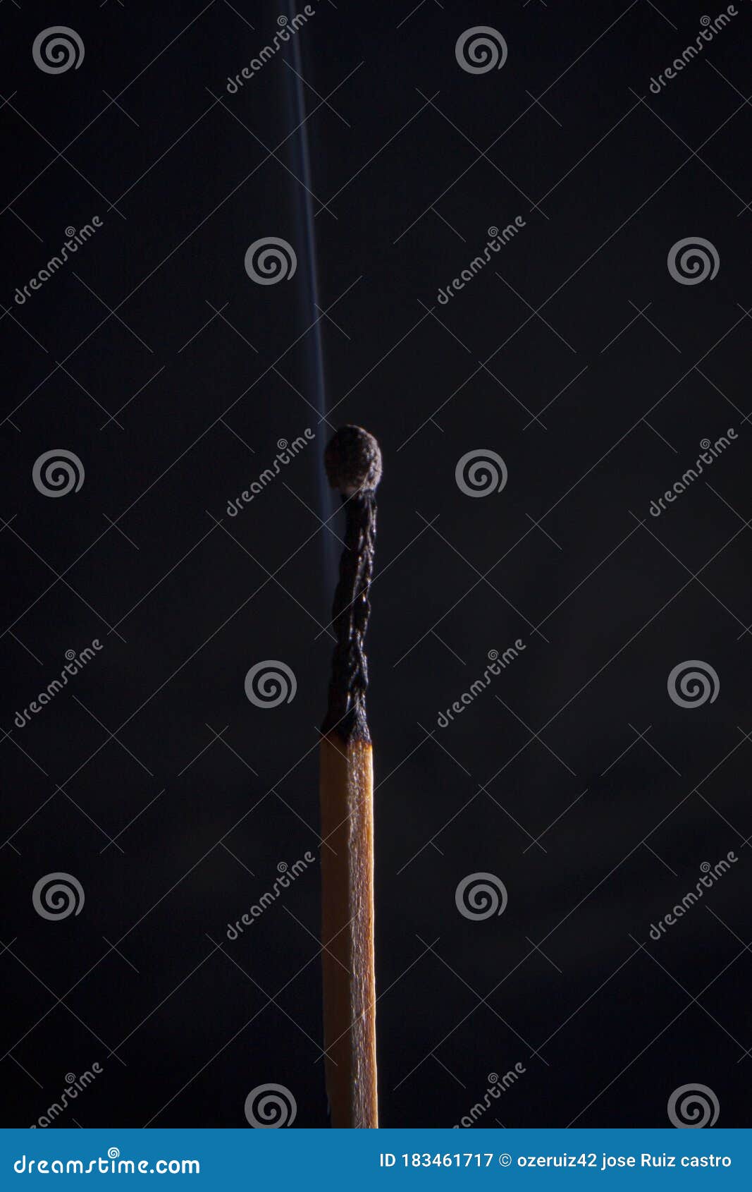 A Match Burned and Extinguished with a Thread of Smoke Stock Image ...