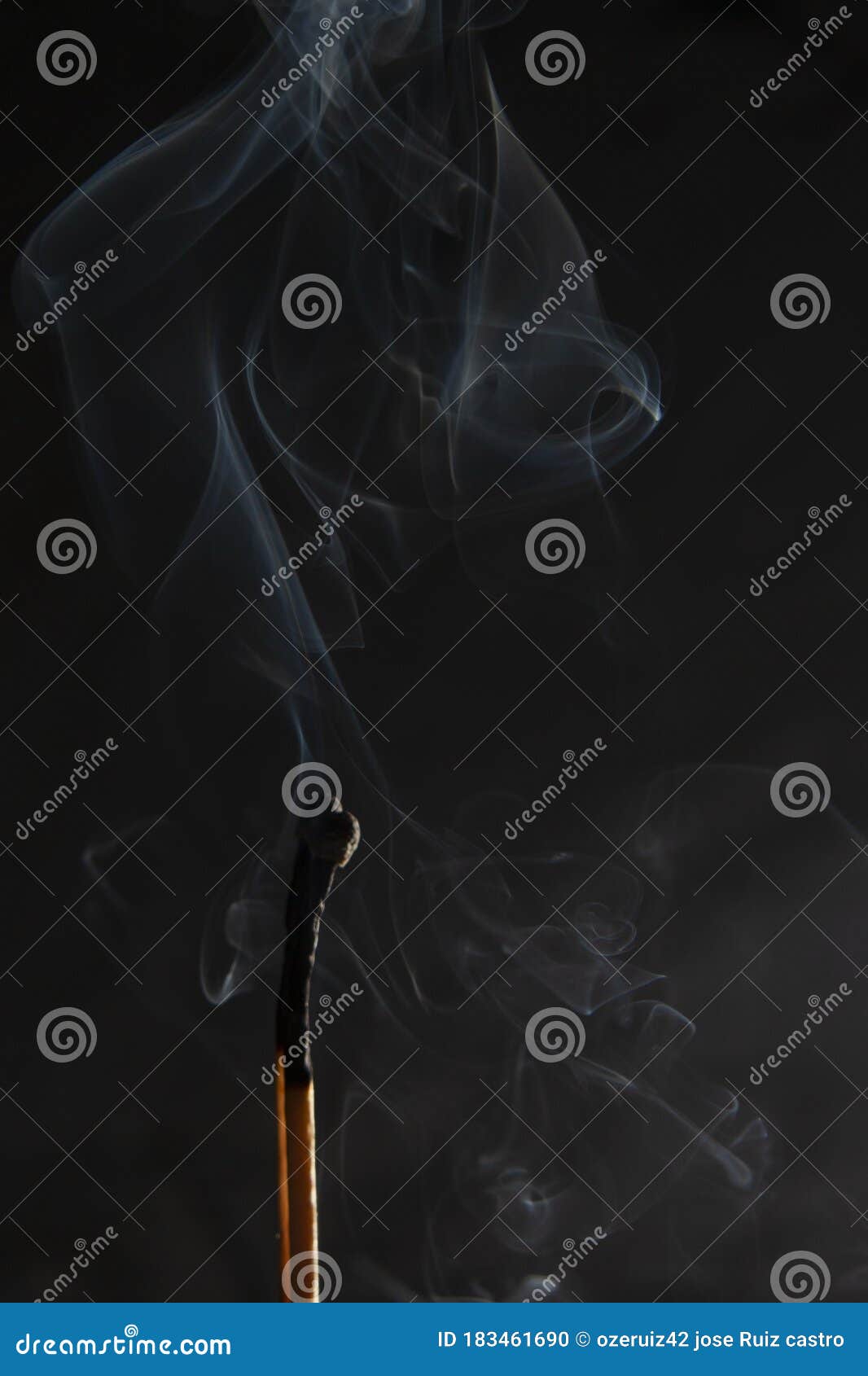 A Match Burned and Extinguished with a Thread of Smoke Stock Photo ...