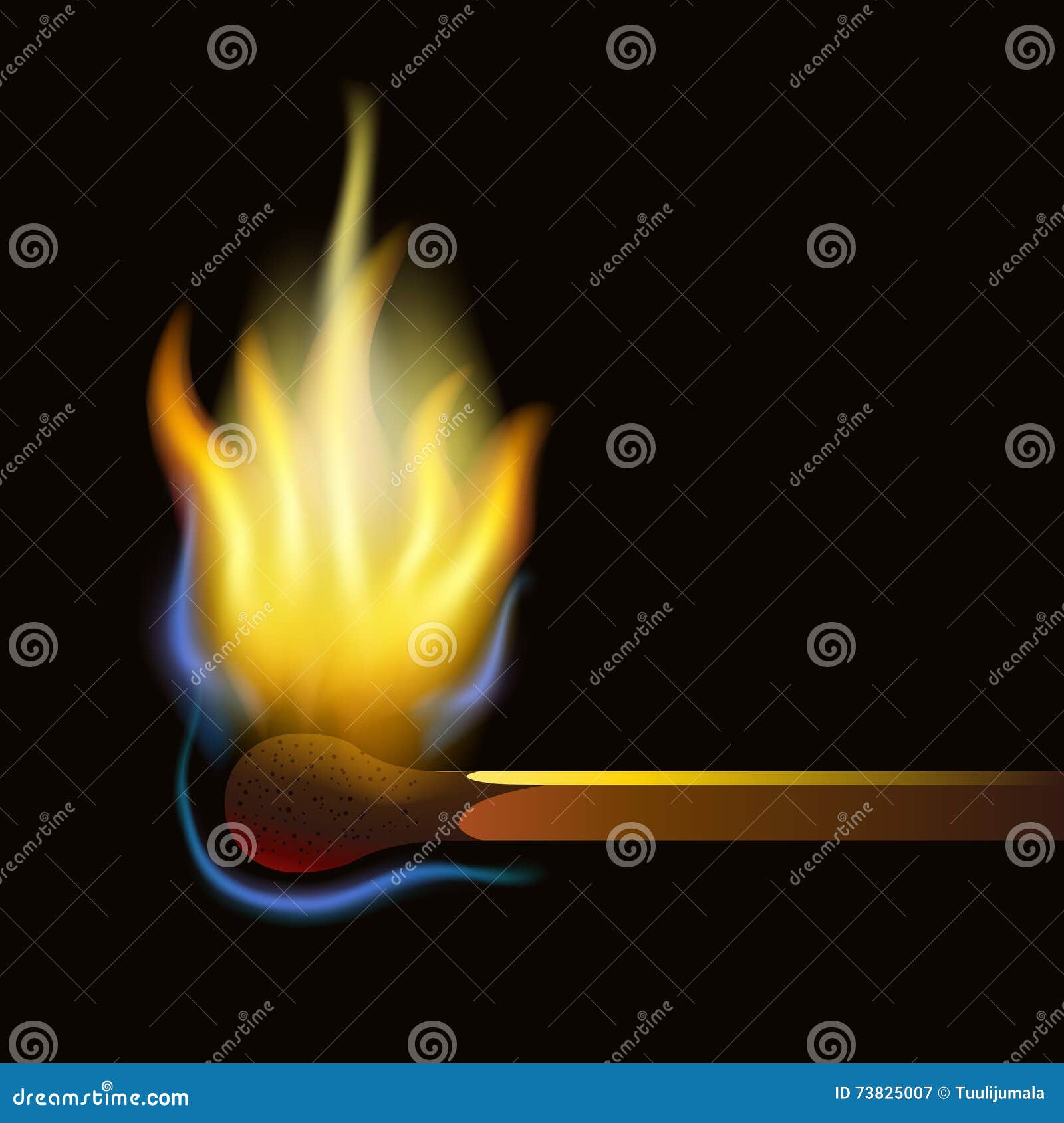 Match burning stock vector. Illustration of black, burn - 73825007
